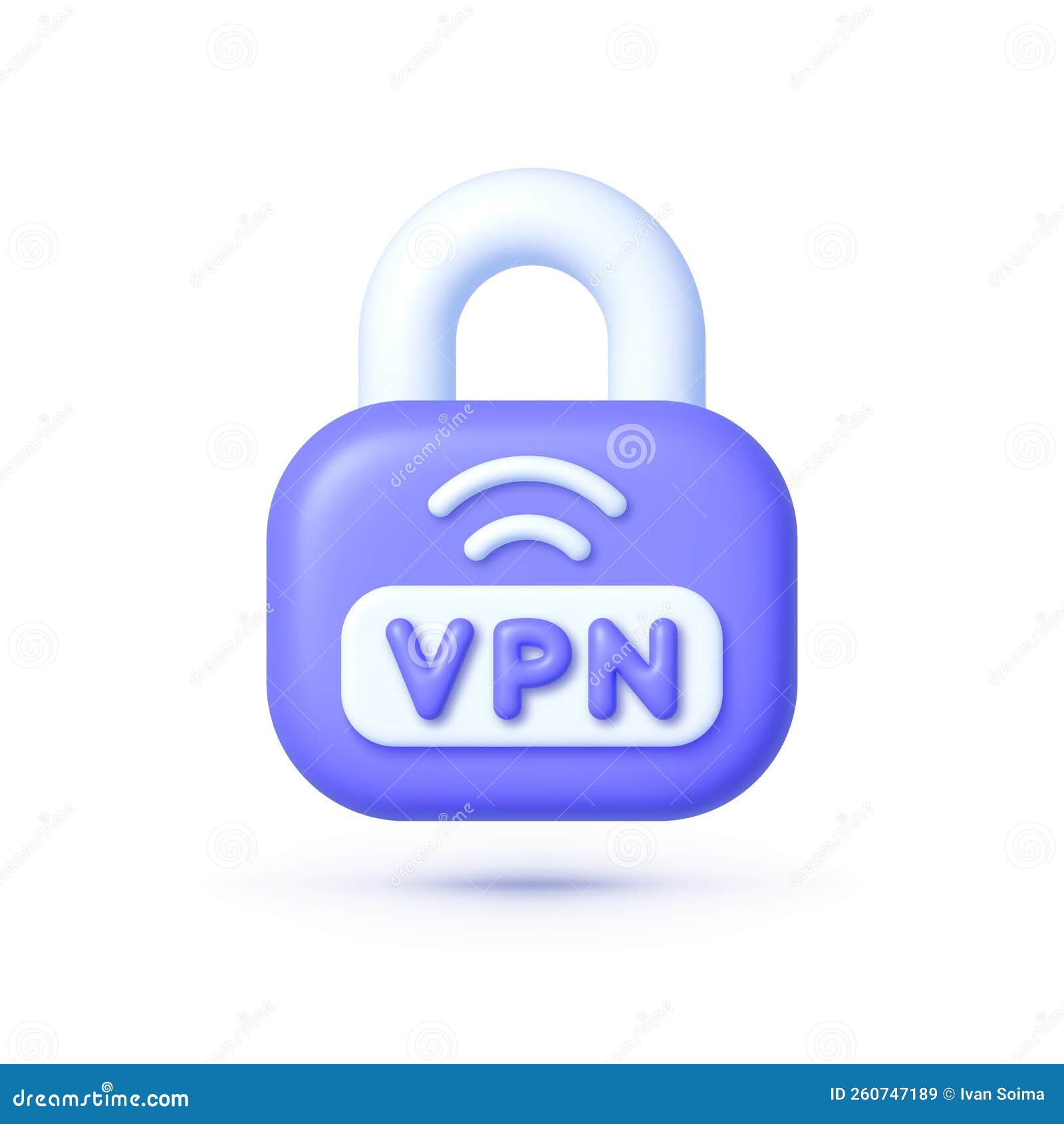 VPN Icon Isolated in 3d Style on White Background. Icon with Vpn Icon ...