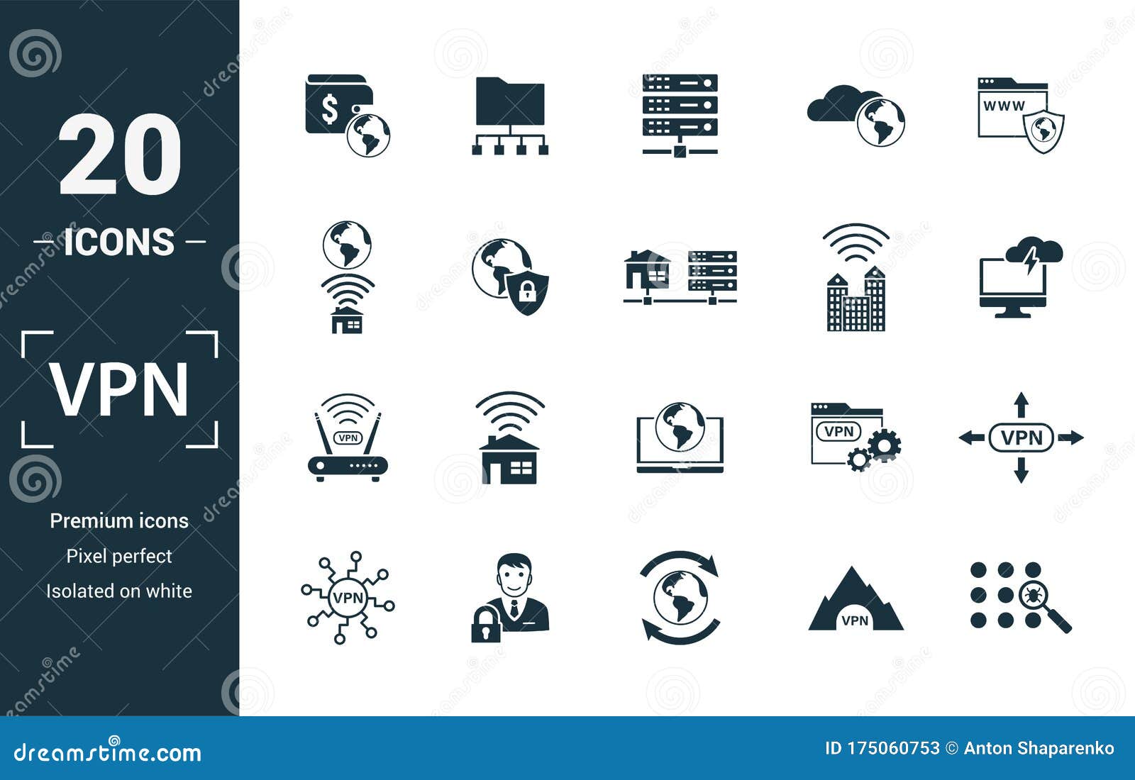 Vpn Icon Set. Include Creative Elements , Archiving, Site Security ...