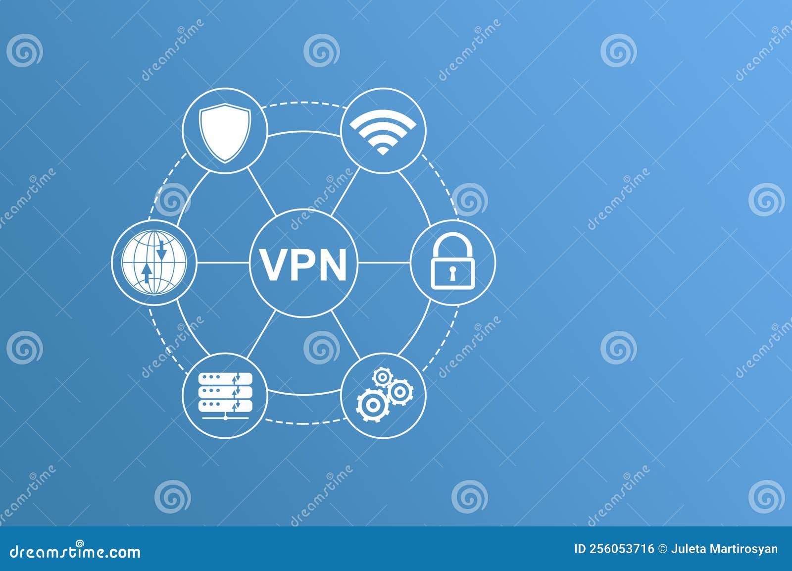 VPN and Icons on the Screen Stock Illustration - Illustration of ...