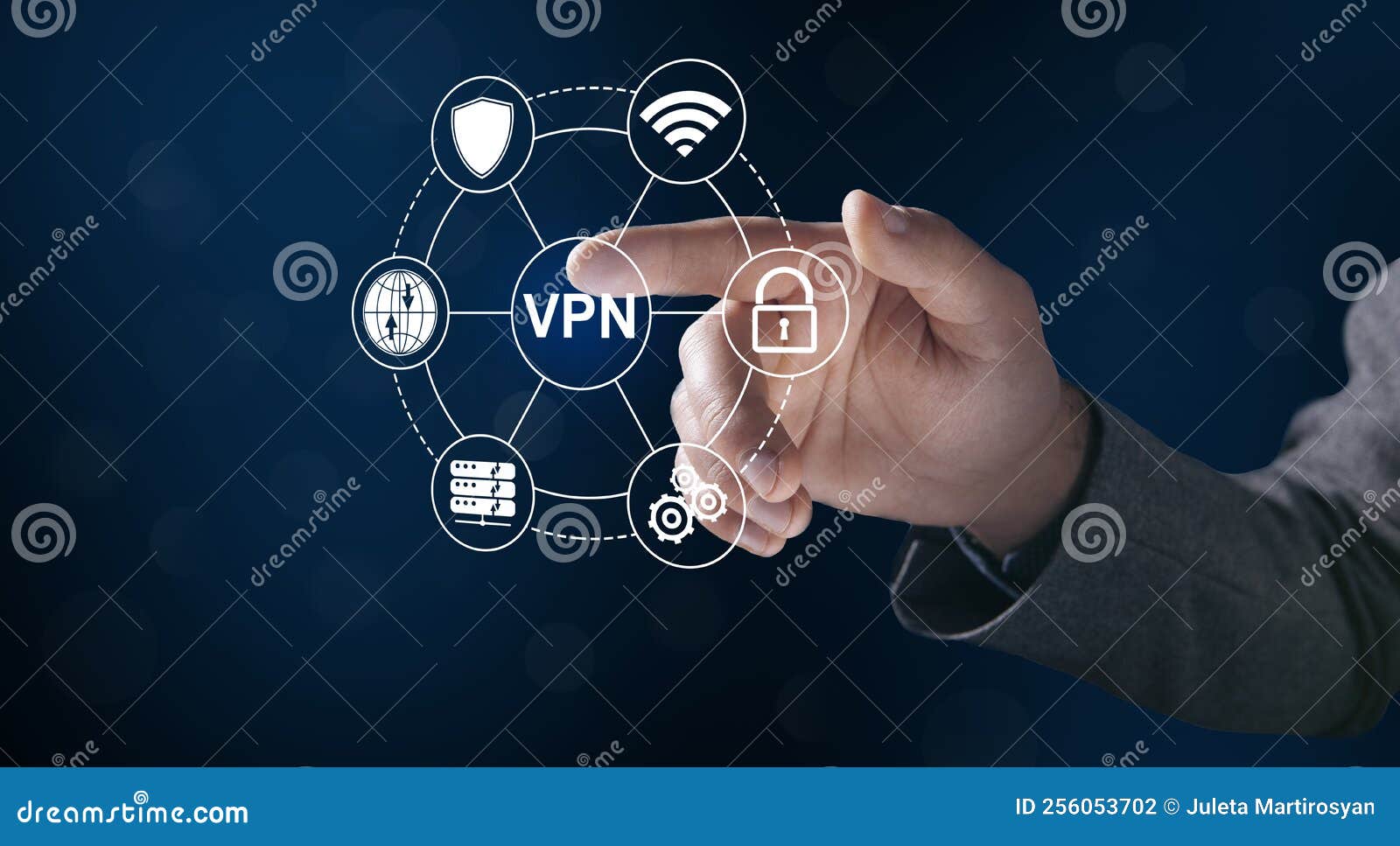 VPN and Icons on the Screen Stock Photo - Image of information, control ...