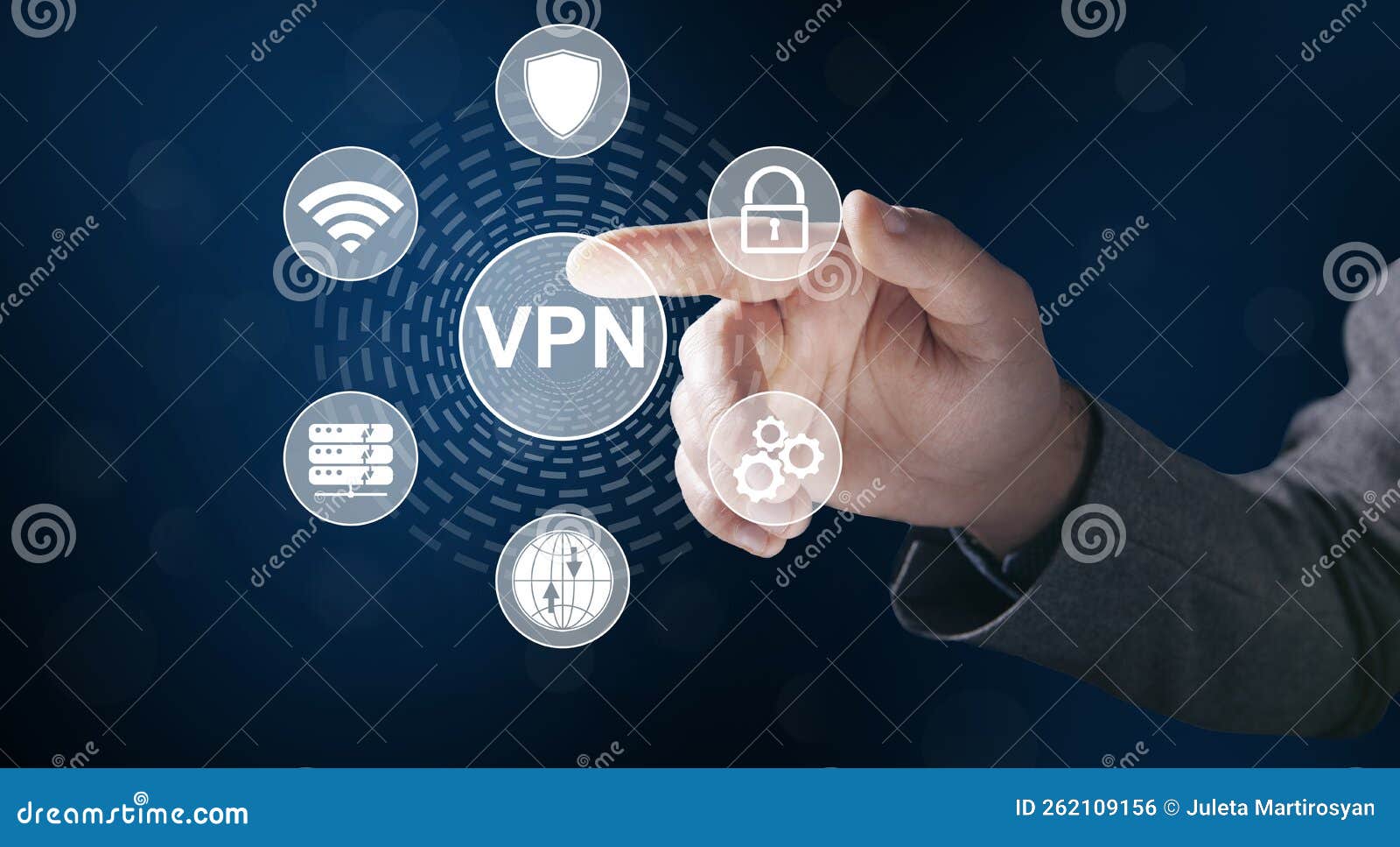 VPN and Icons on the Screen Stock Photo - Image of firewall, icons ...
