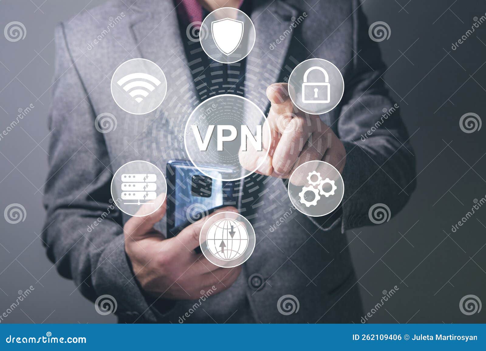 VPN and Icons on the Screen Stock Photo - Image of security, cyber ...