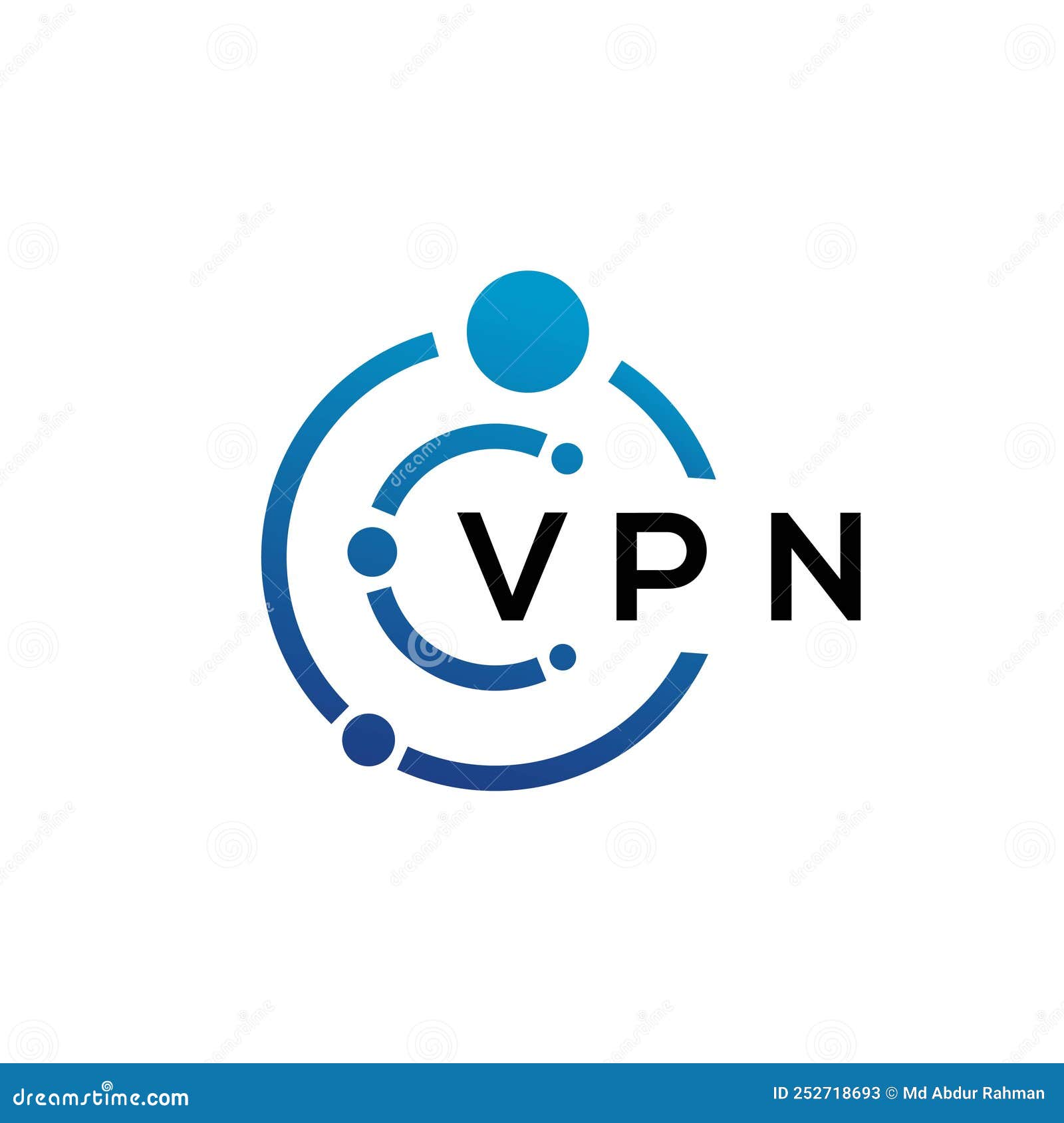 VPN Letter Technology Logo Design on White Background. VPN Creative ...