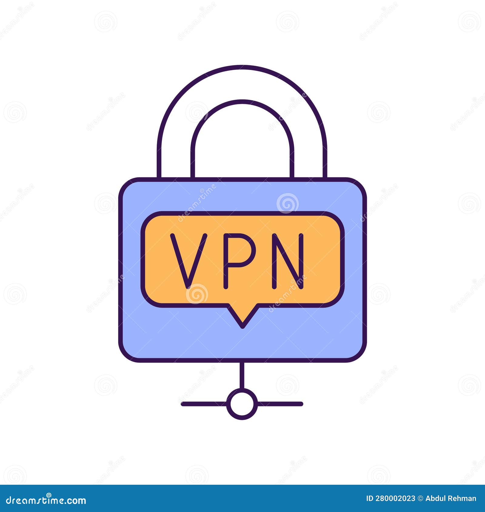 Vpn Lock Outline with Colors Fill Vector Icon that Can Easily Edit or ...
