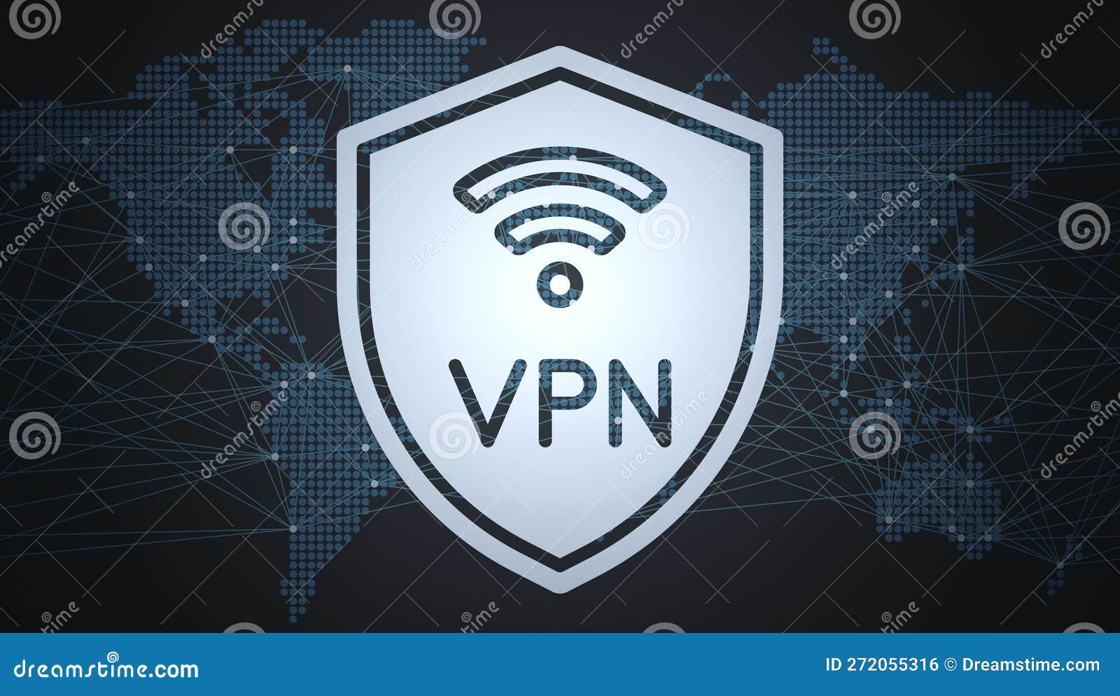 VPN Network Internet Security Shield Logo on a World Map Stock Photo ...
