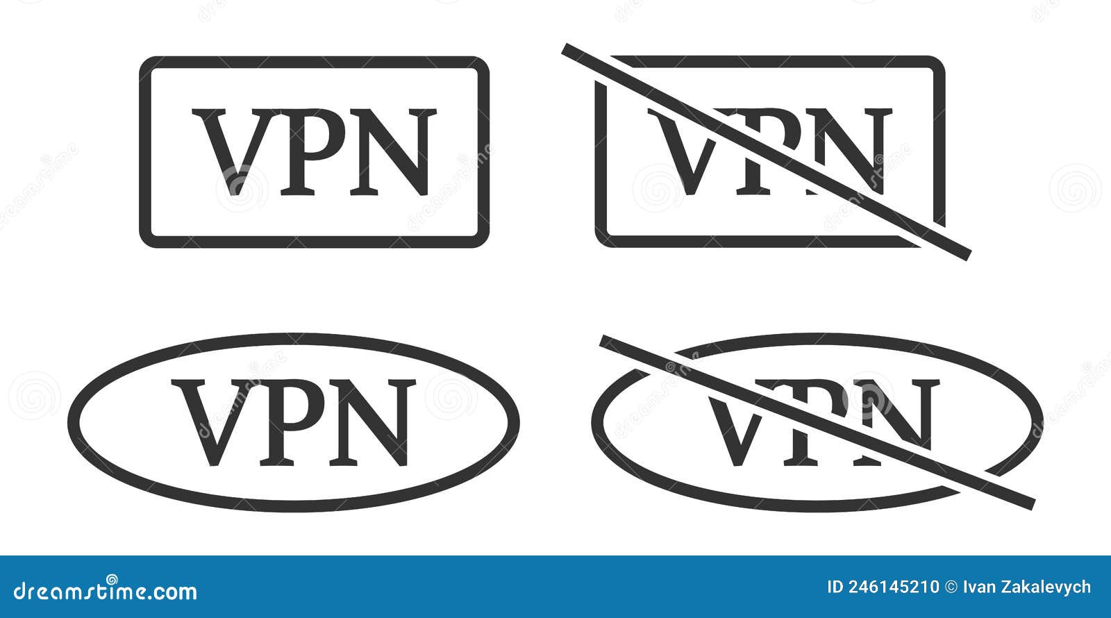 Vpn, No Vpn Icon. Virtual Private Network Symbol. Sign Protection ...