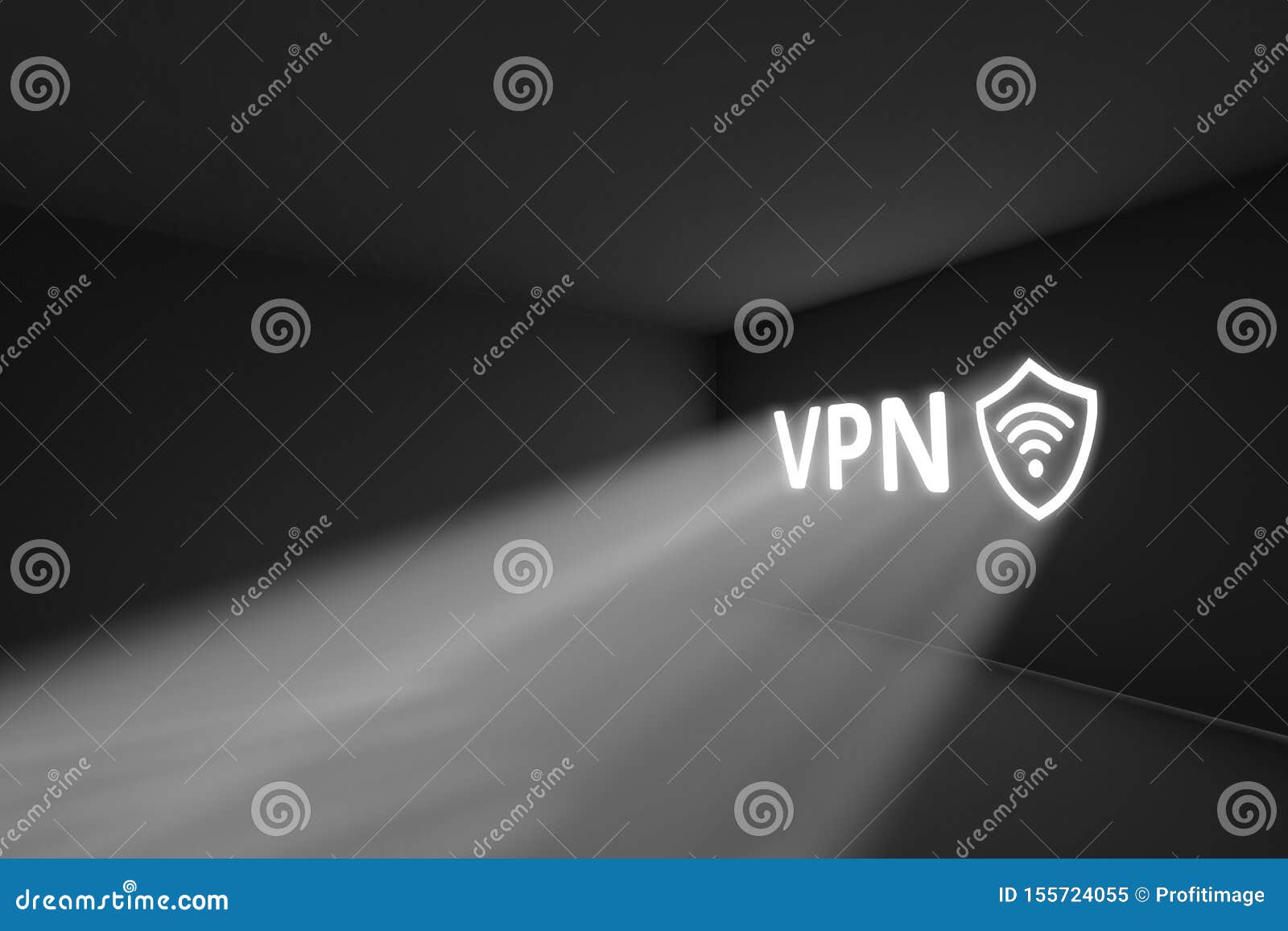 VPN Rays Volume Light Concept Stock Illustration - Illustration of tech ...