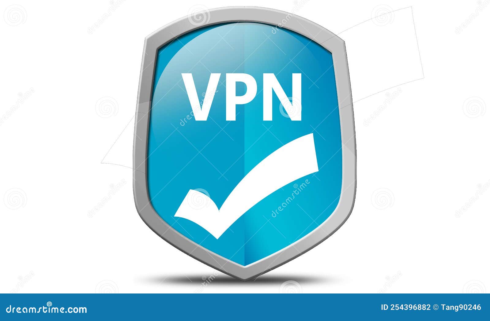 VPN Safety Shield Sign with Checkmark Stock Illustration - Illustration ...