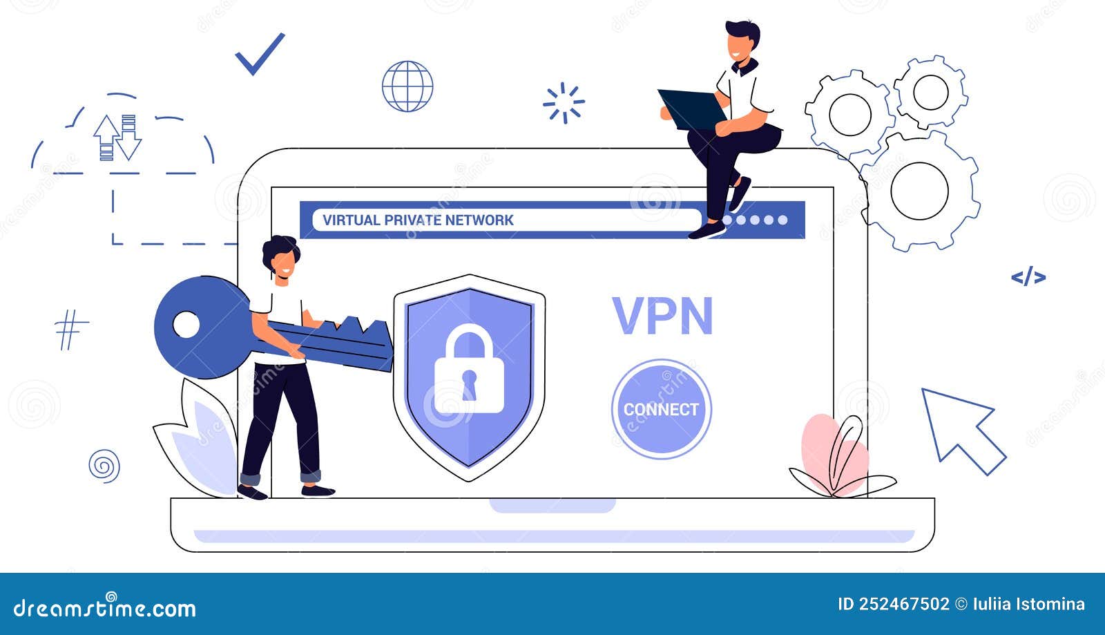 VPN Service Concept Virtual Private Network App for Secure Connection Stock Vector ...