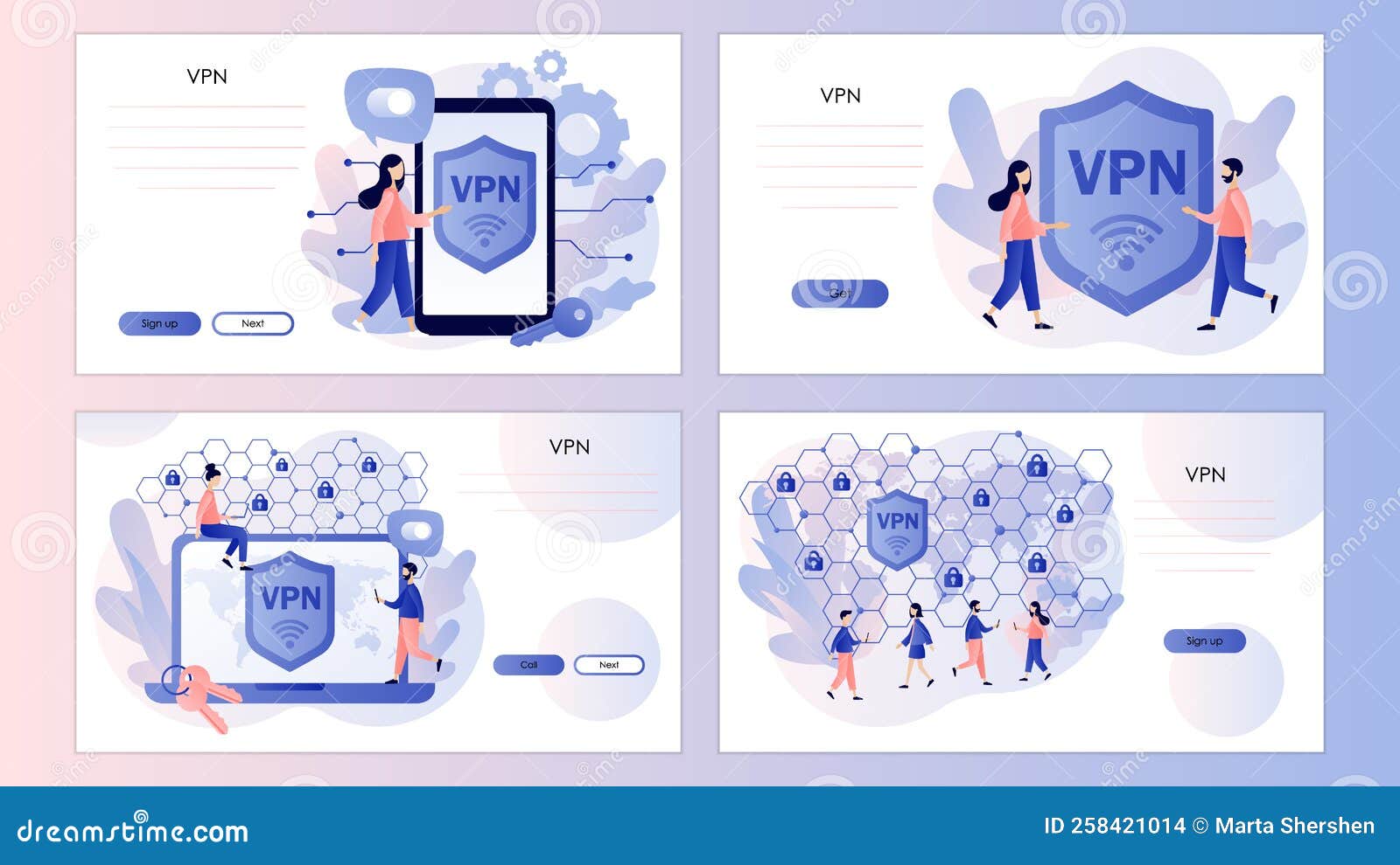 VPN Service Concept. Virtual Private Network. Cyber Security, Secure ...