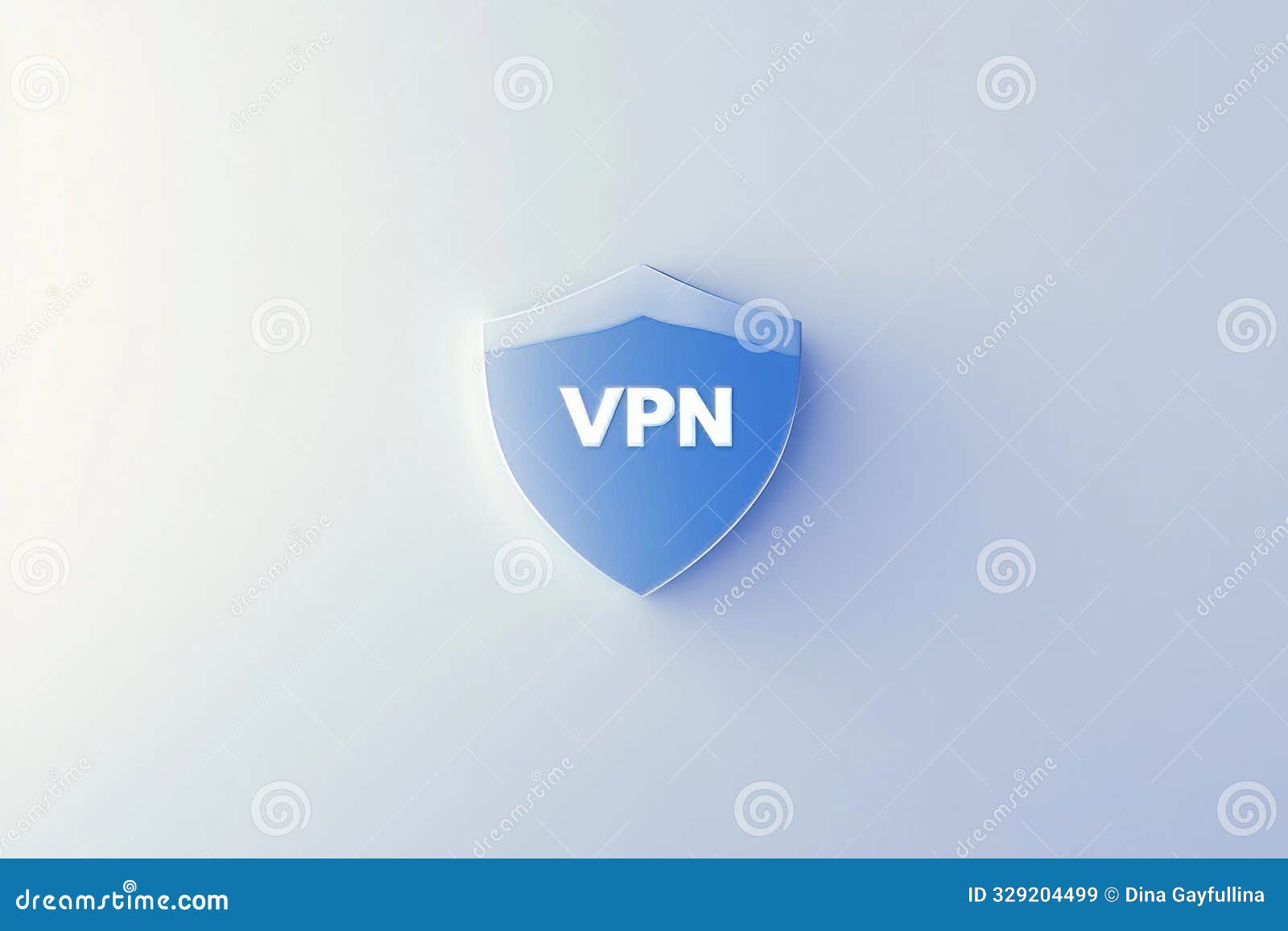 VPN Shield Icon on a Blue Background. Represents Cybersecurity and ...