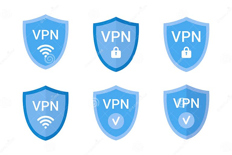 VPN Shield Icon Concept Set. Sign Vector Vpn Wifi Element Stock ...
