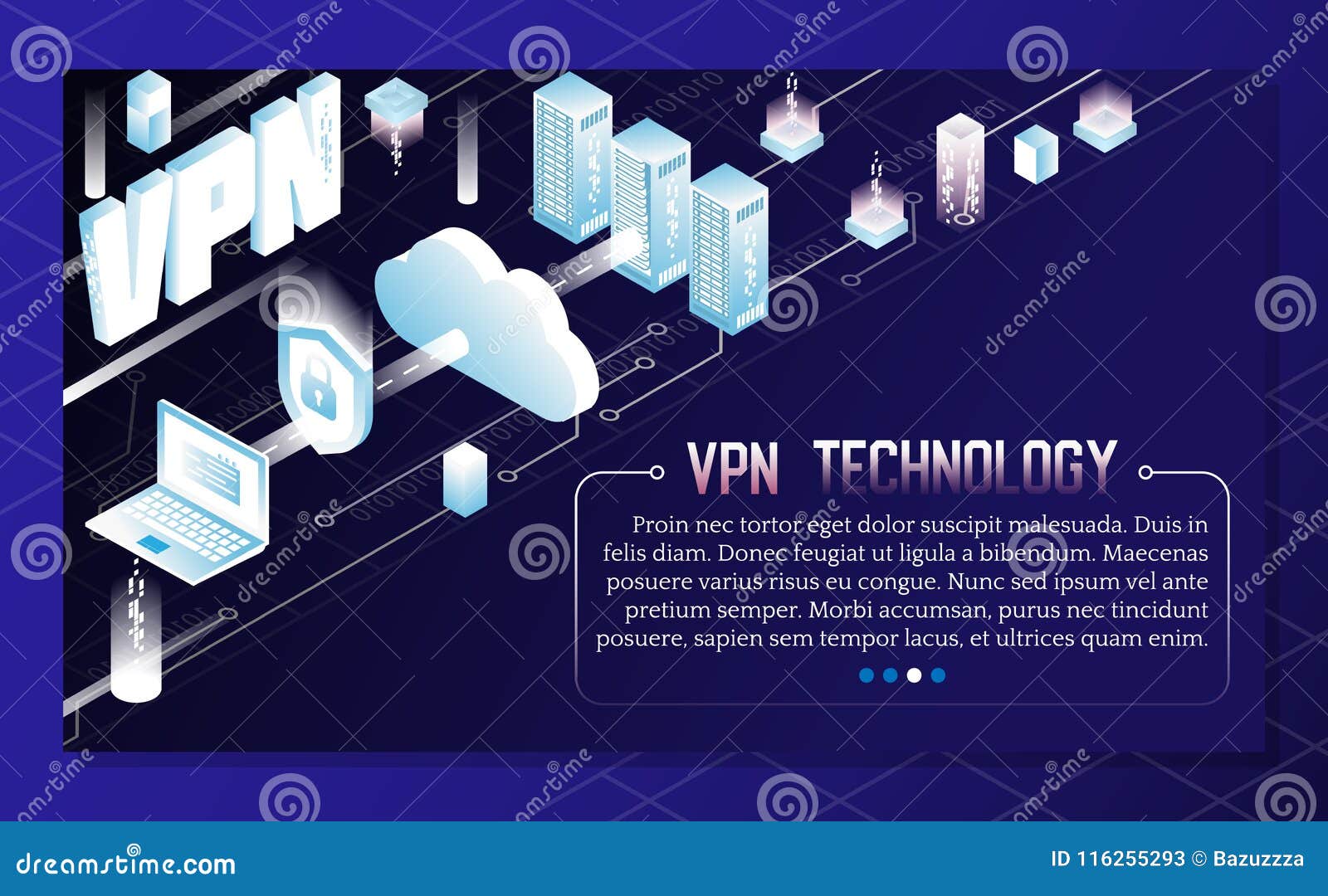 VPN Technology Vector Isometric Background Stock Vector - Illustration ...