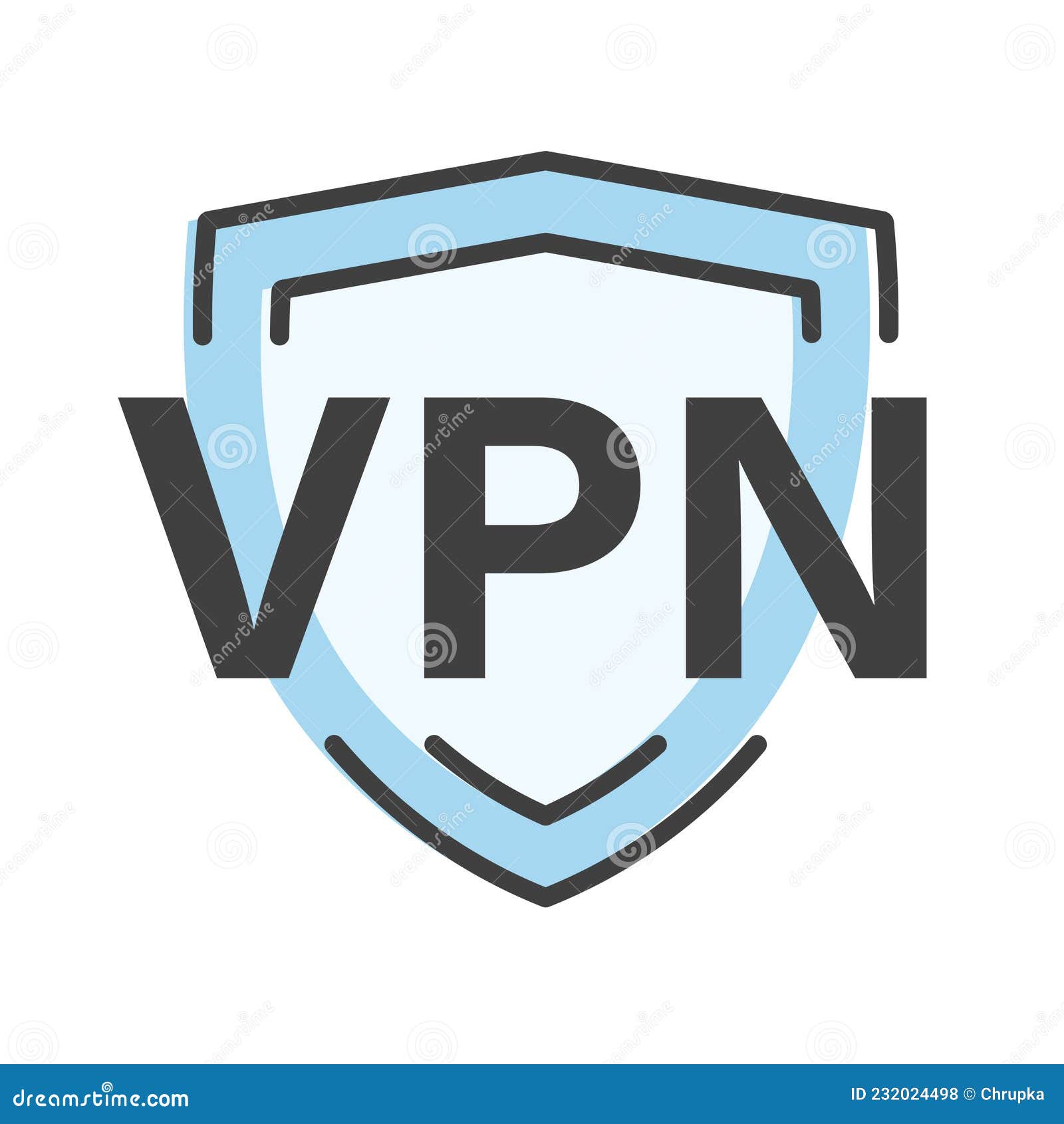 VPN Virtual Private Network Acronym on Shield Icon Stock Vector ...
