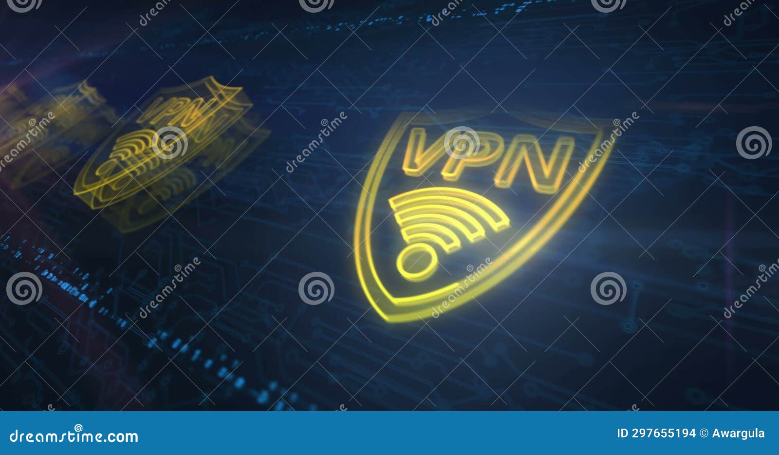 VPN Virtual Private Network Symbol Cyber Loop Concept Stock Footage ...