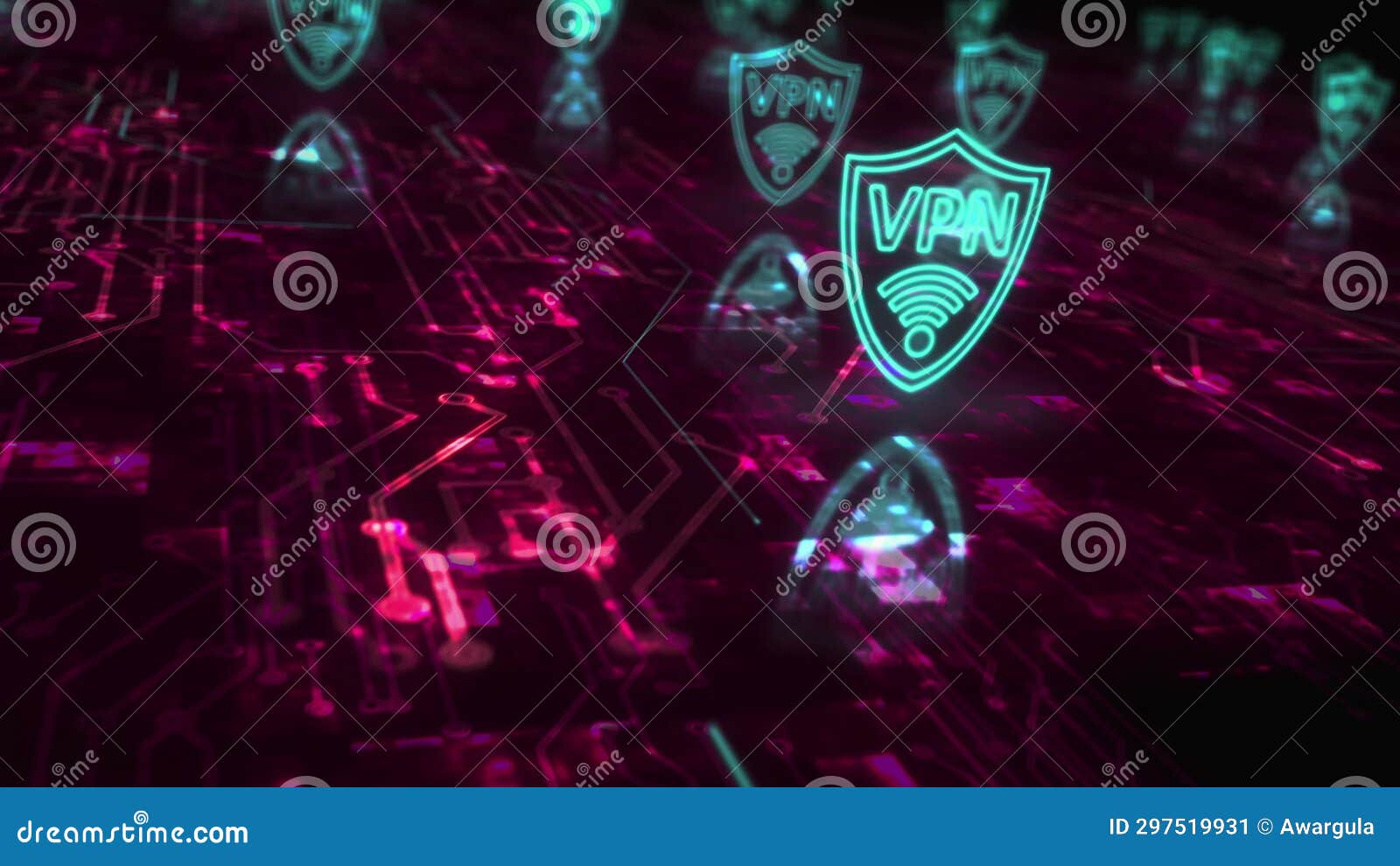 VPN Virtual Private Network Symbols Loop Cyber Concept Stock Video ...