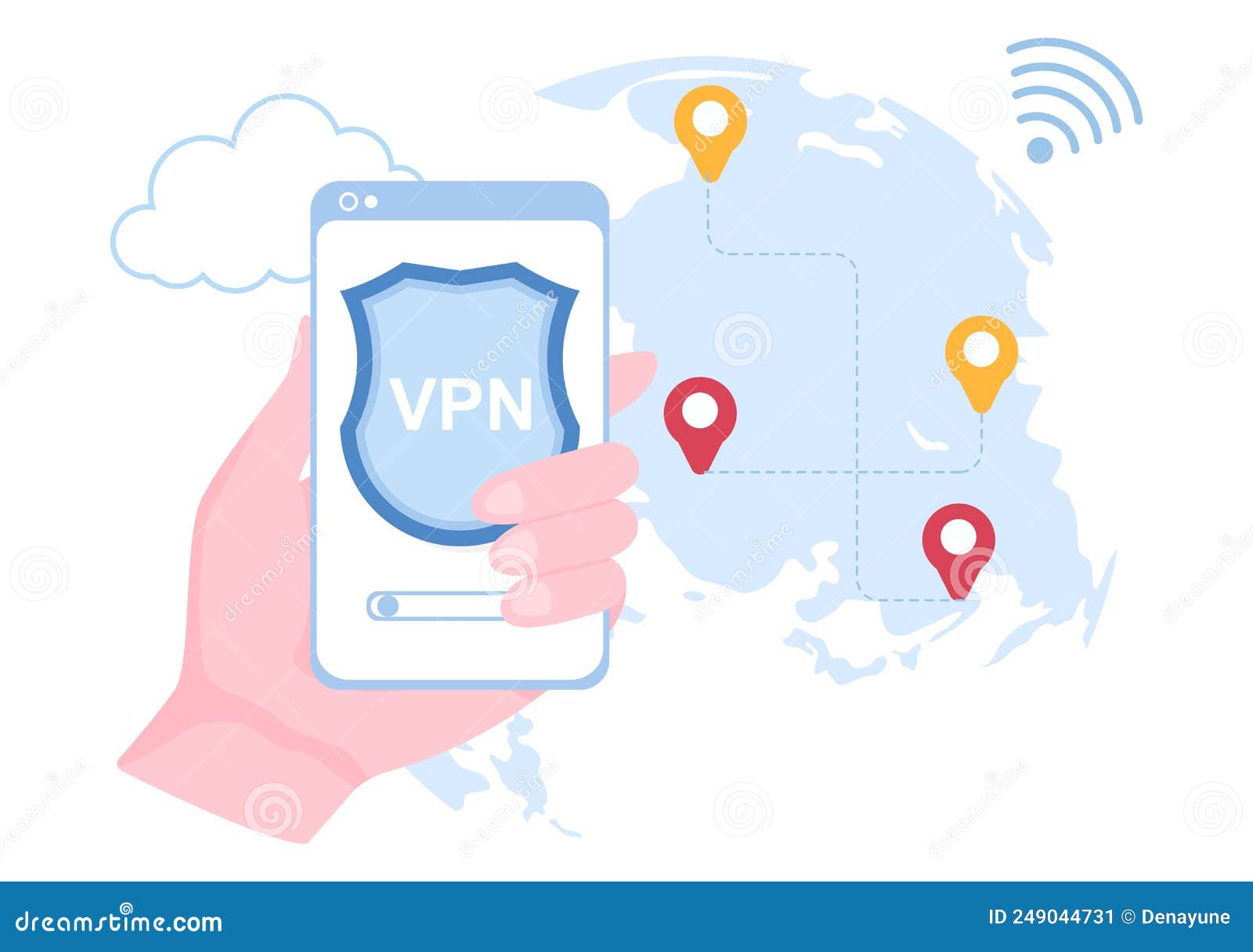 VPN or Virtual Private Network Service Cartoon Vector Illustration To ...