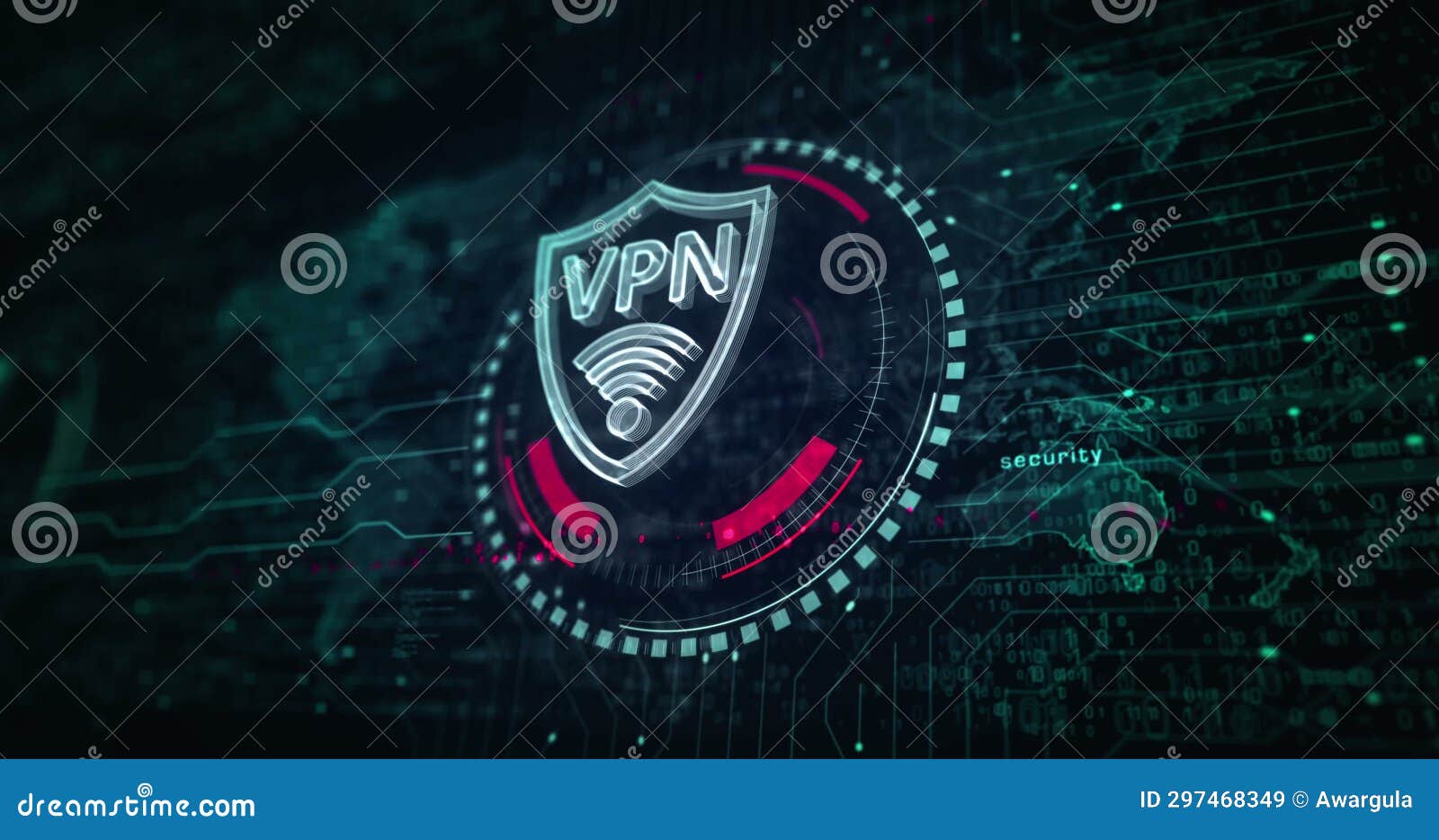VPN Virtual Private Network Symbol Loop Digital Concept Stock Video ...