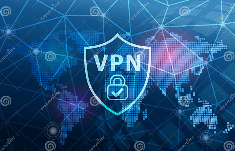 VPN Virtual Private Network Technology Secure Connection Cyber Security Background Stock ...