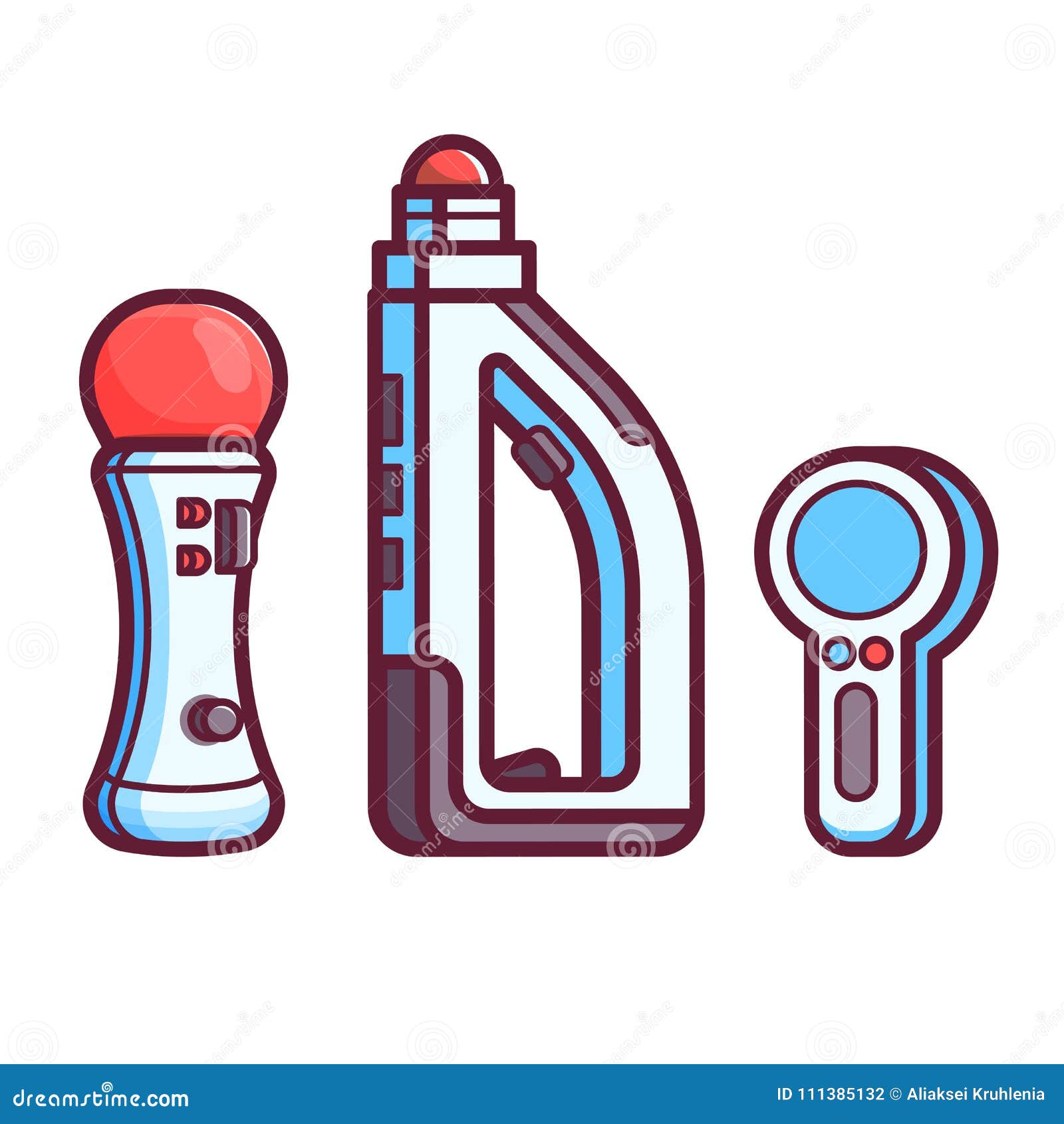 Vr Ar Game Controller Icon Set Stock Vector - Illustration of outline ...