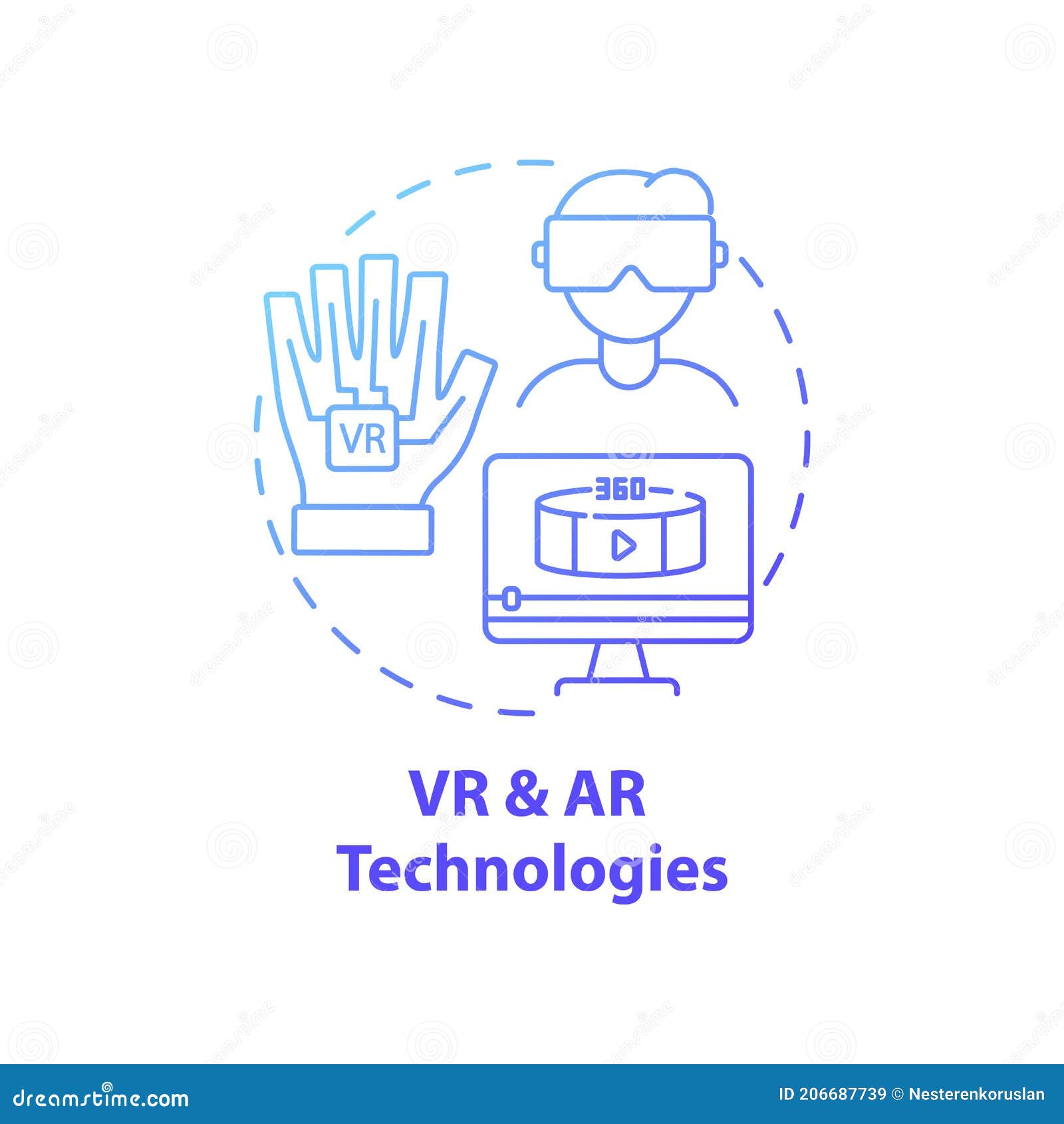 VR and AR Technologies Concept Icon Stock Illustration - Illustration ...