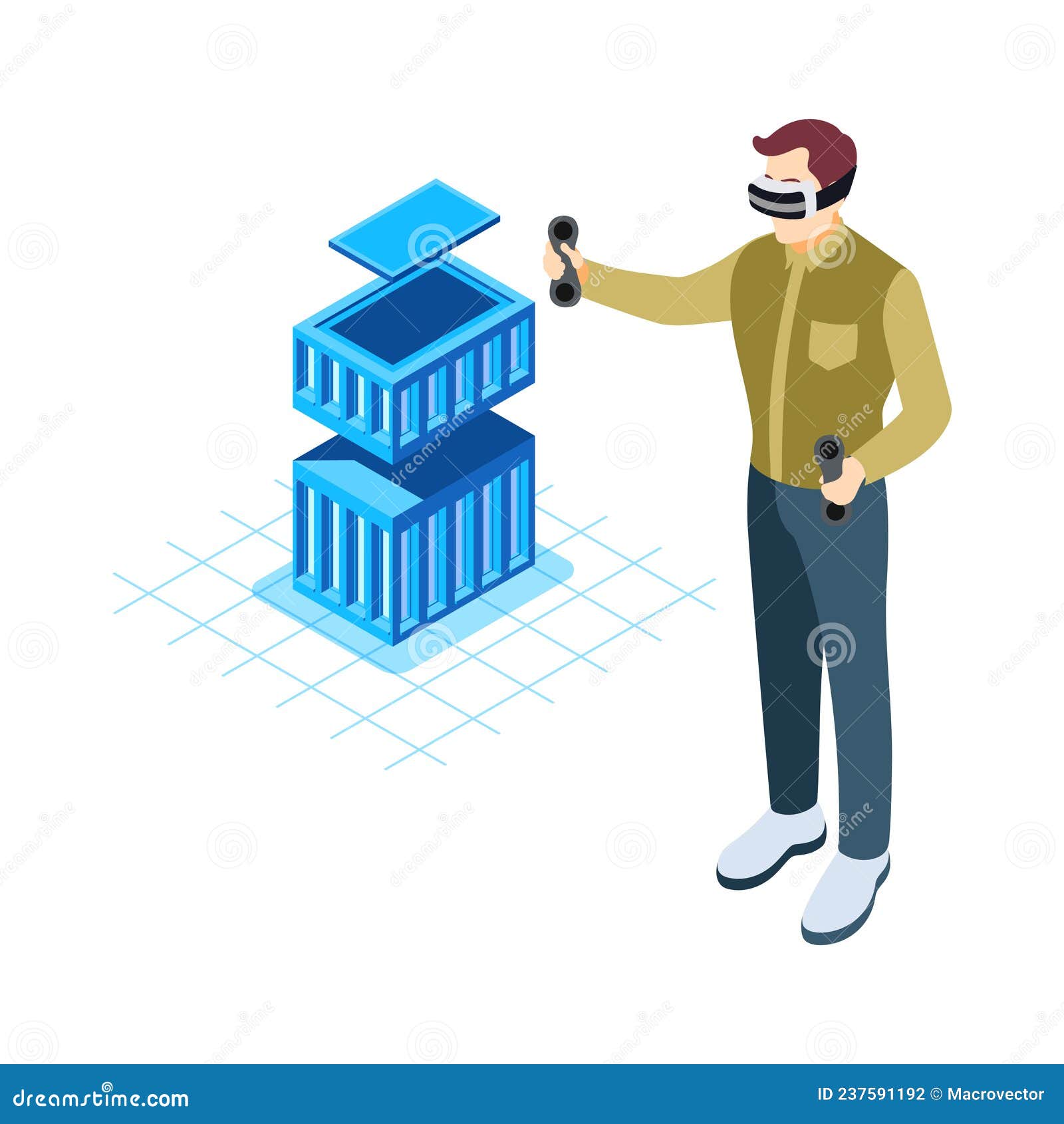 VR Architect Construction Composition Stock Vector - Illustration of designer, process: 237591192