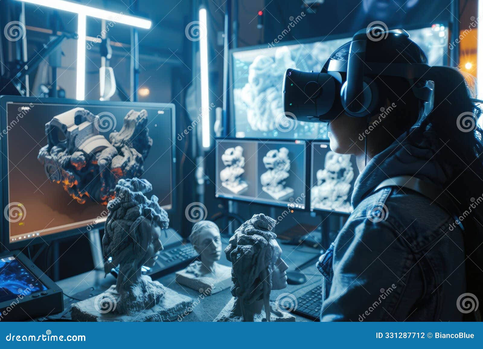 VR Artist with AI in Advanced Studio AIG60 Stock Photo - Image of ...