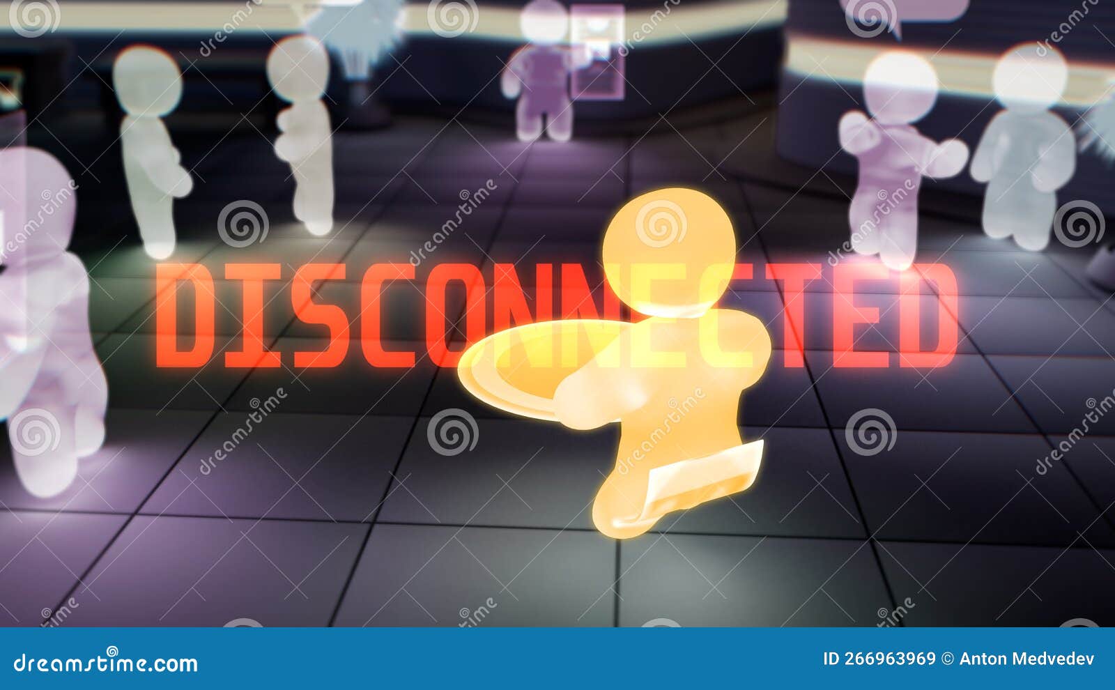 Disconnected Avatar Profile Icon Vector Of Streaming Or Webinar ...