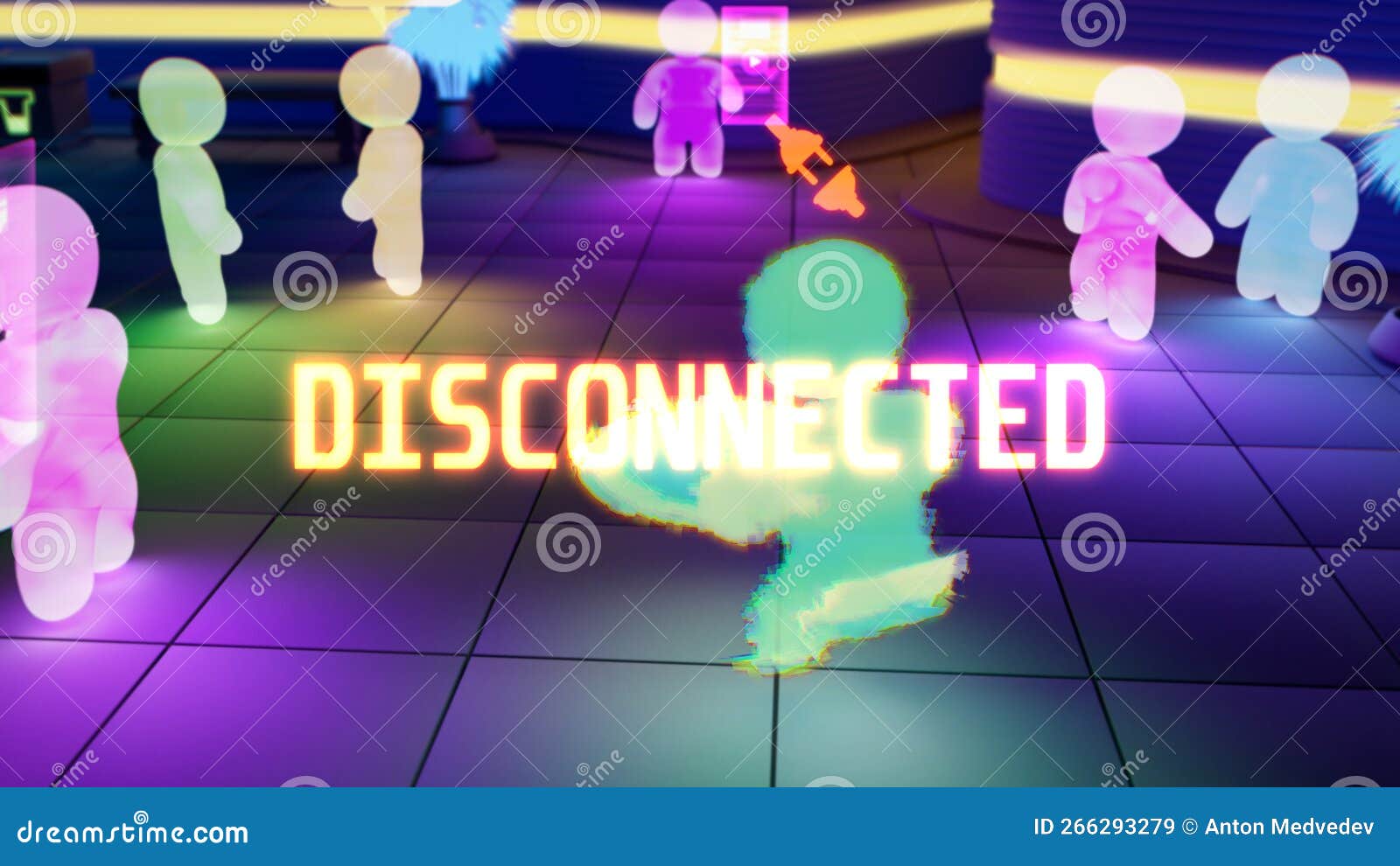 Disconnected Avatar Profile Icon Vector Of Streaming Or Webinar ...