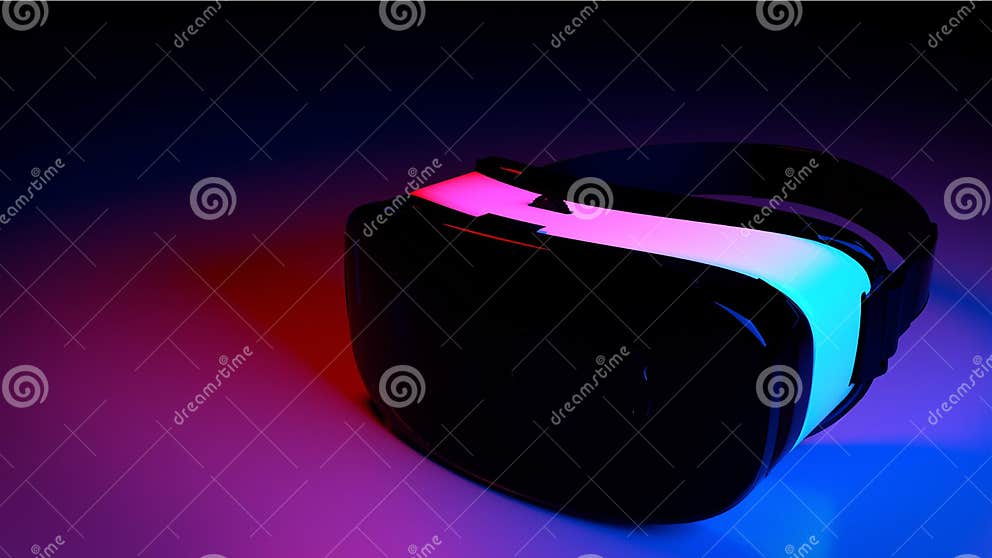 VR in Blue Red Lighting Room Stock Image - Image of glasses, light ...