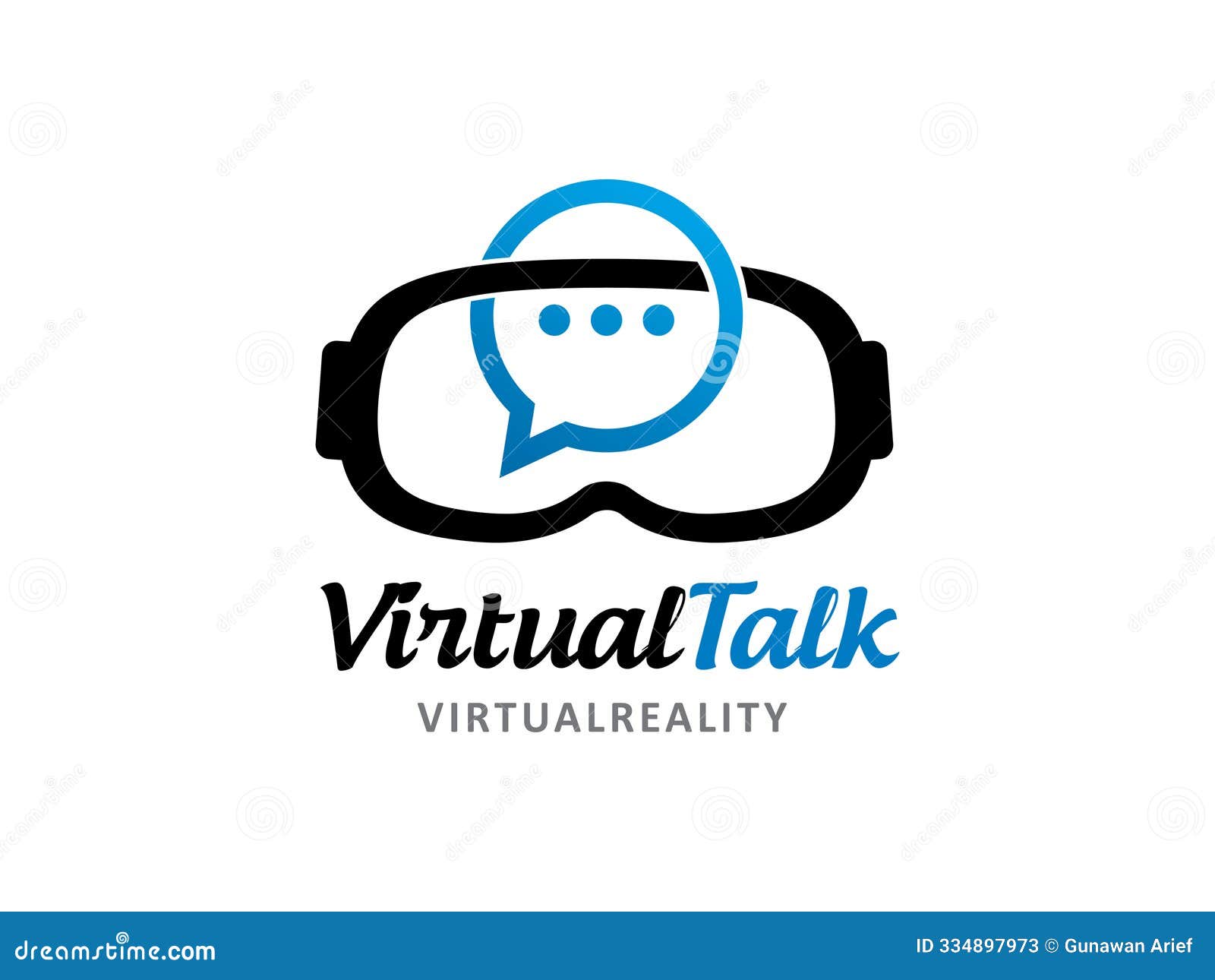 VR and Bubble Chat Logo Symbol or Icon Template Stock Illustration ...