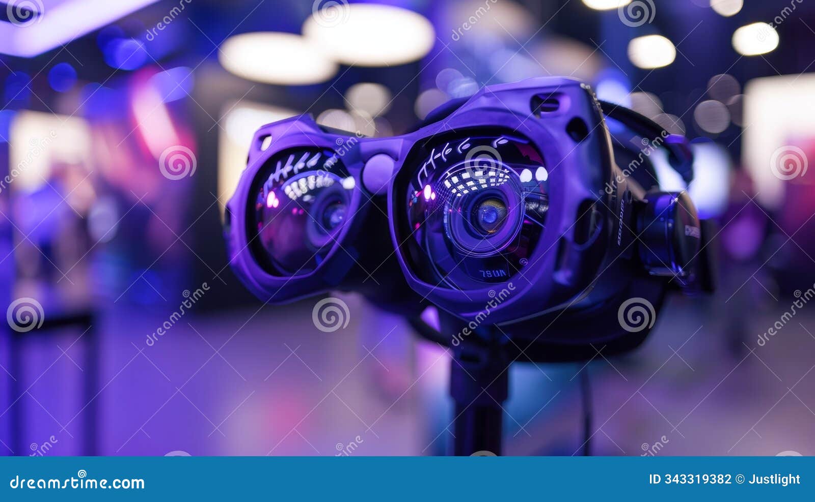 Vr Camera Rig Filming Event with Blurred People in Background Stock ...