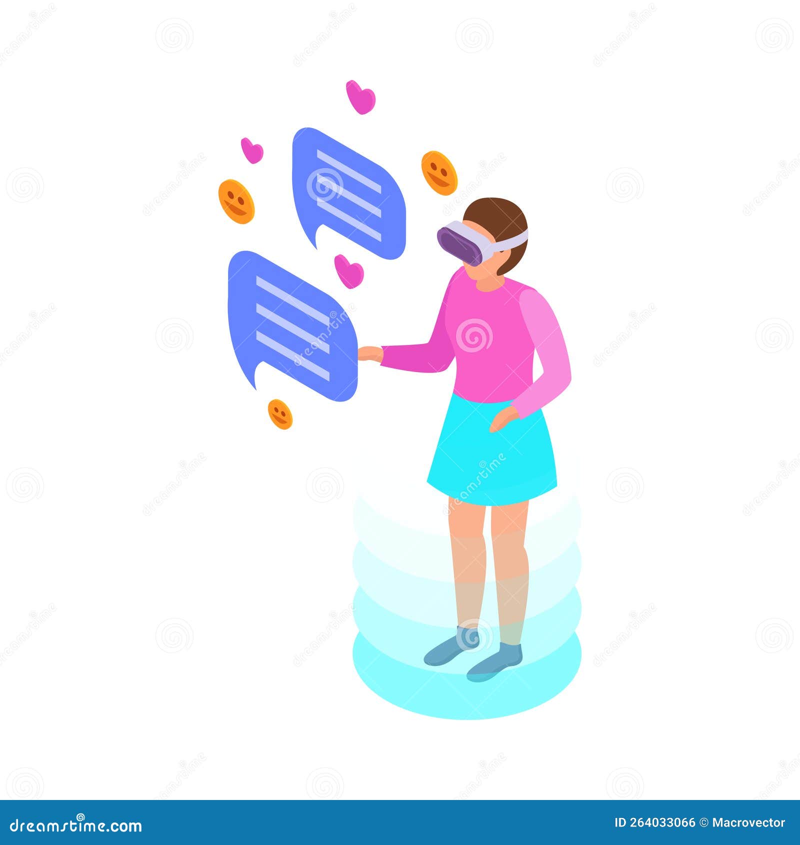 VR Chatting Isometric Composition Stock Vector - Illustration of ...