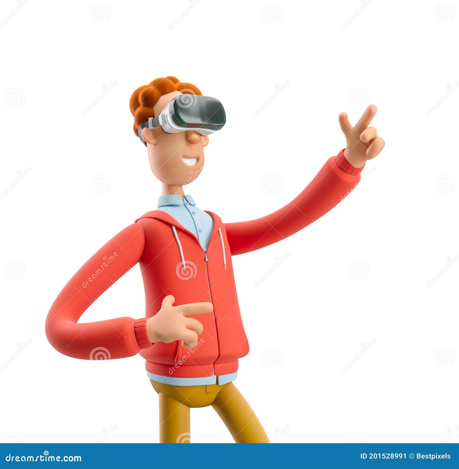 3d Illustration. Nerd Larry in Virtual Reality Glasses. VR Concept ...