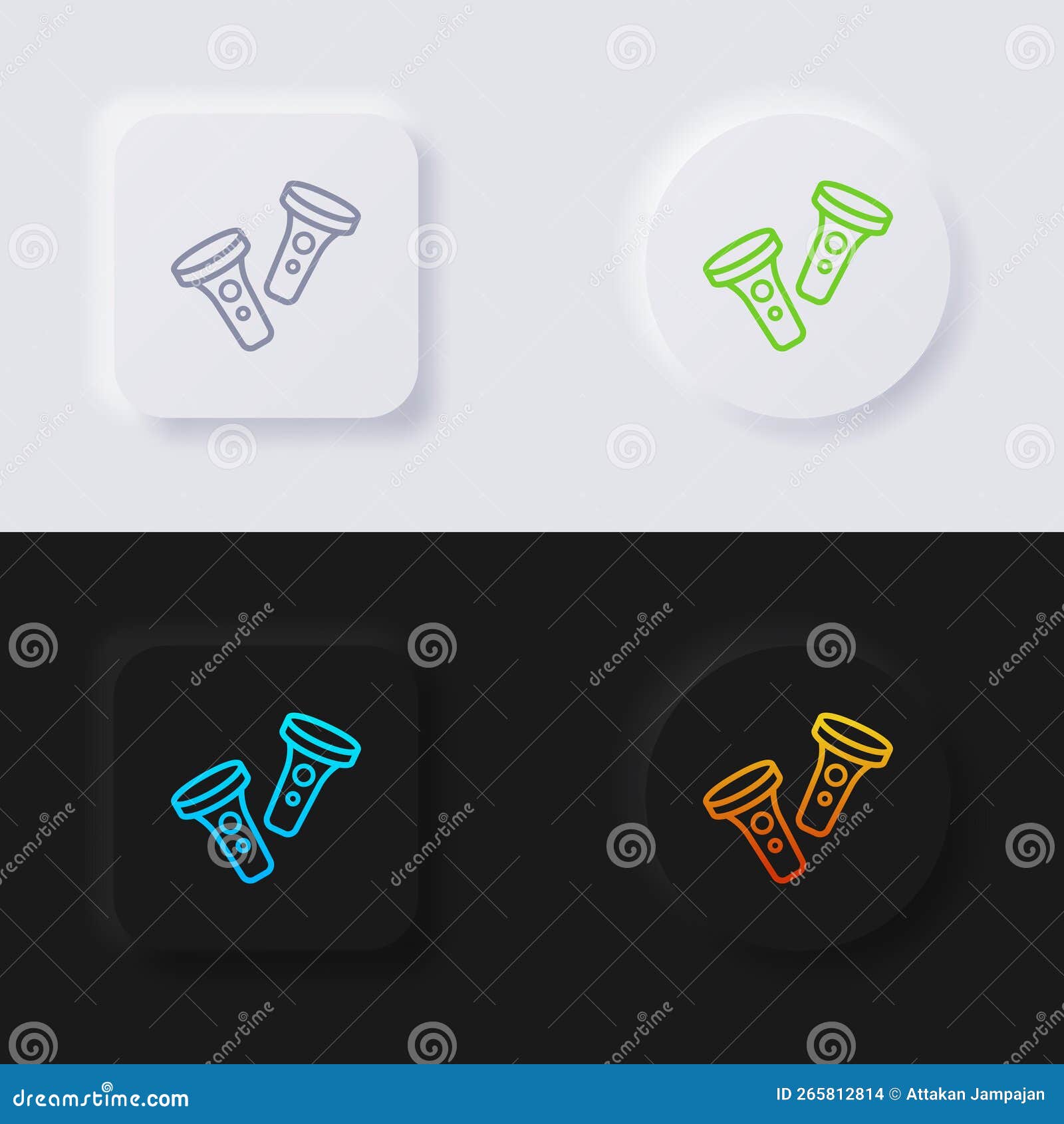 VR Controller Icon Set, Multicolor Neumorphism Button Soft UI Design ...