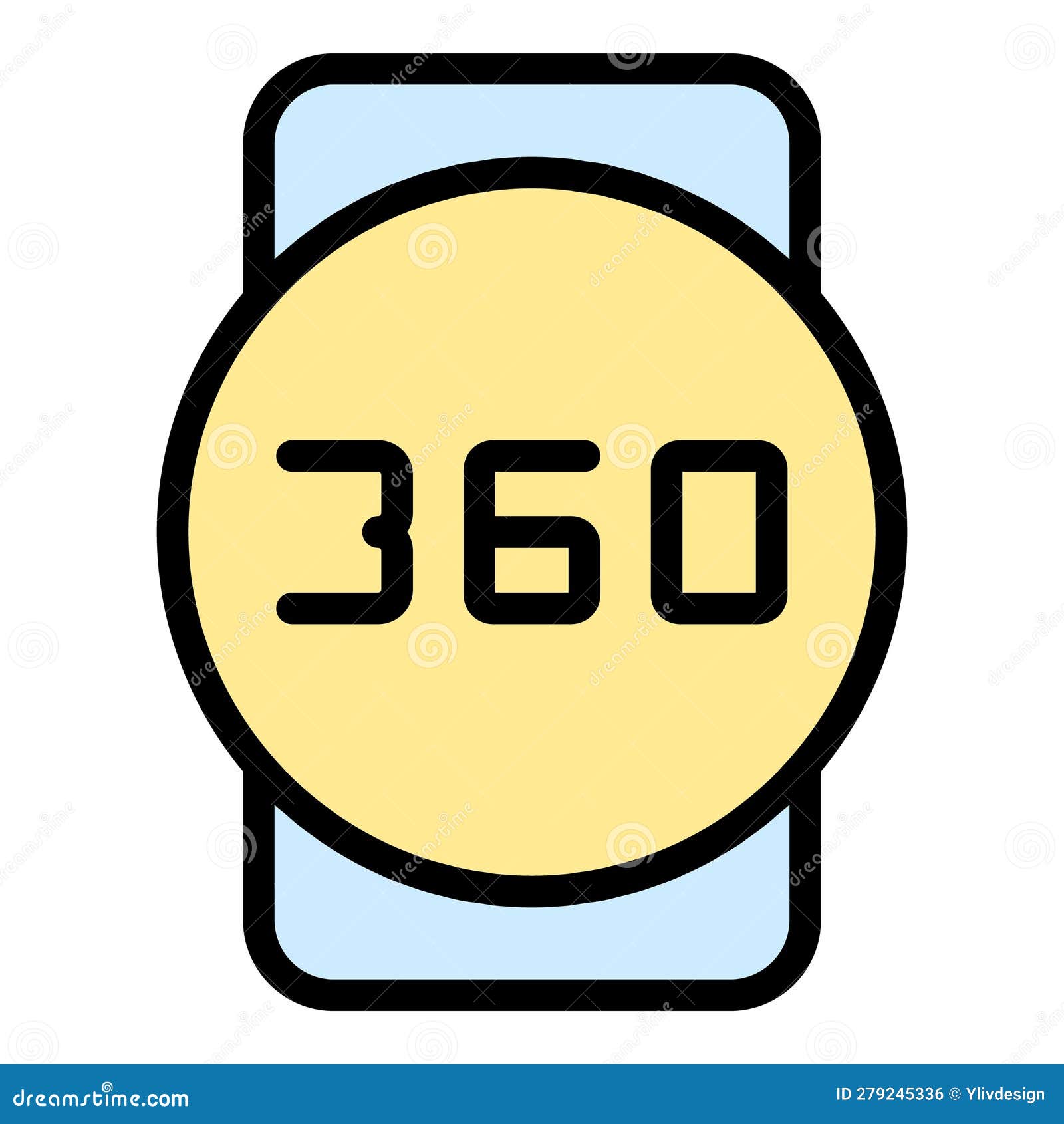 360 Degree Icon On White Background Vector Illustration | CartoonDealer ...