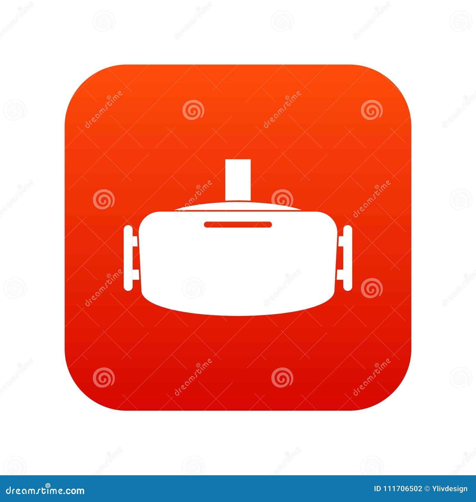 Vr device icon digital red stock vector. Illustration of headset ...
