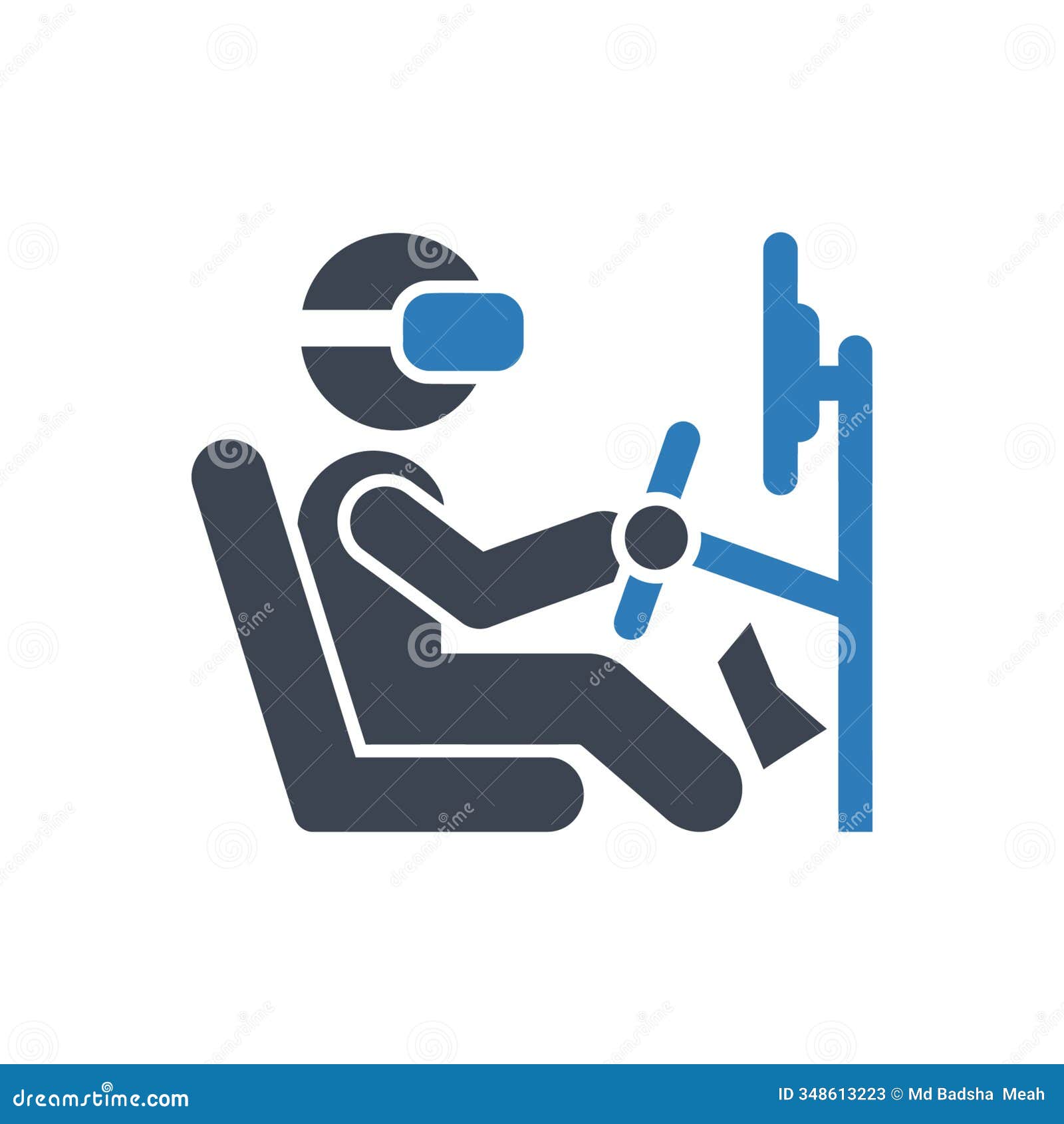 VR Driving Simulator Icon stock vector. Illustration of training ...