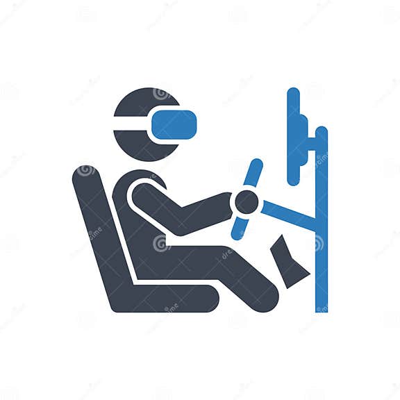 VR Driving Simulator Icon stock vector. Illustration of training ...