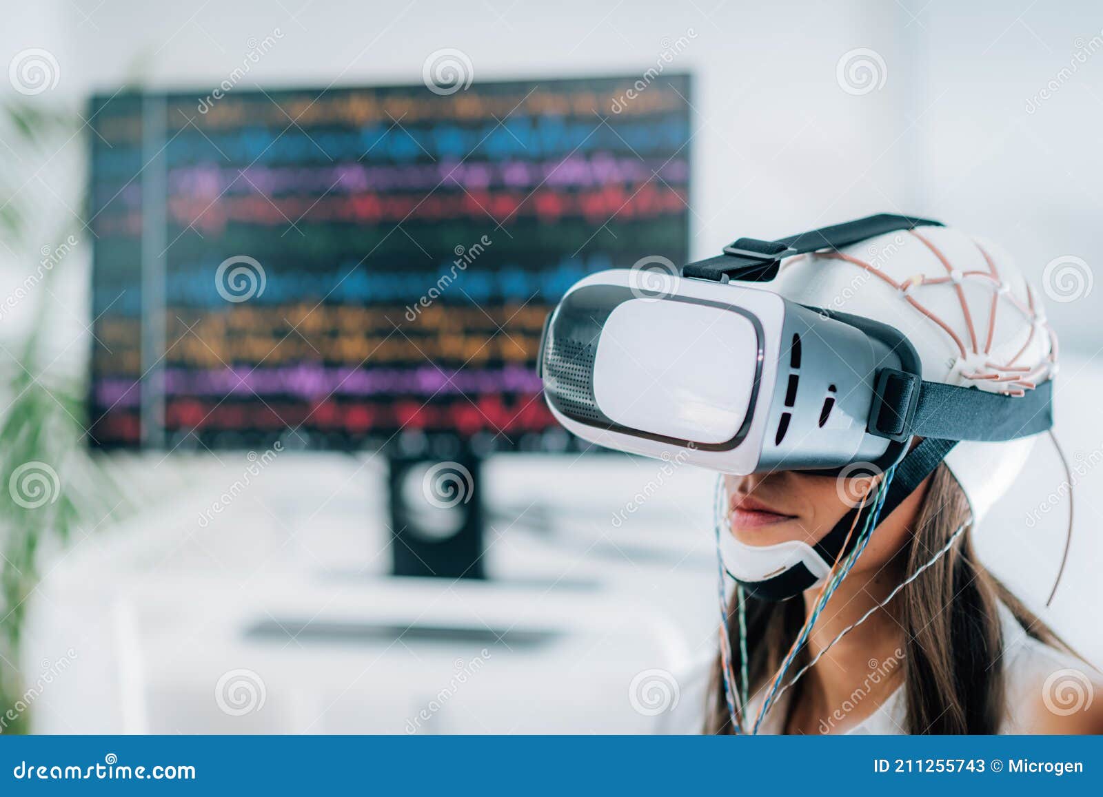 VR EEG stock image. Image of goggles, future, brain - 211255743