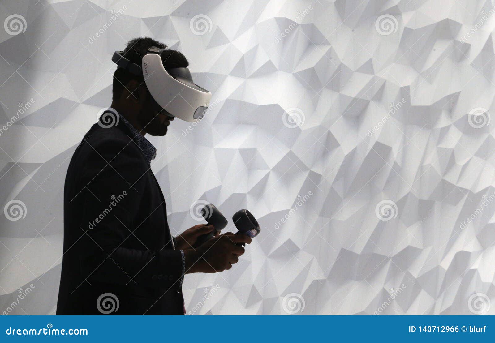 VR Experience at Vive Htc Booth in MWC 2019 Side View Editorial Photo ...