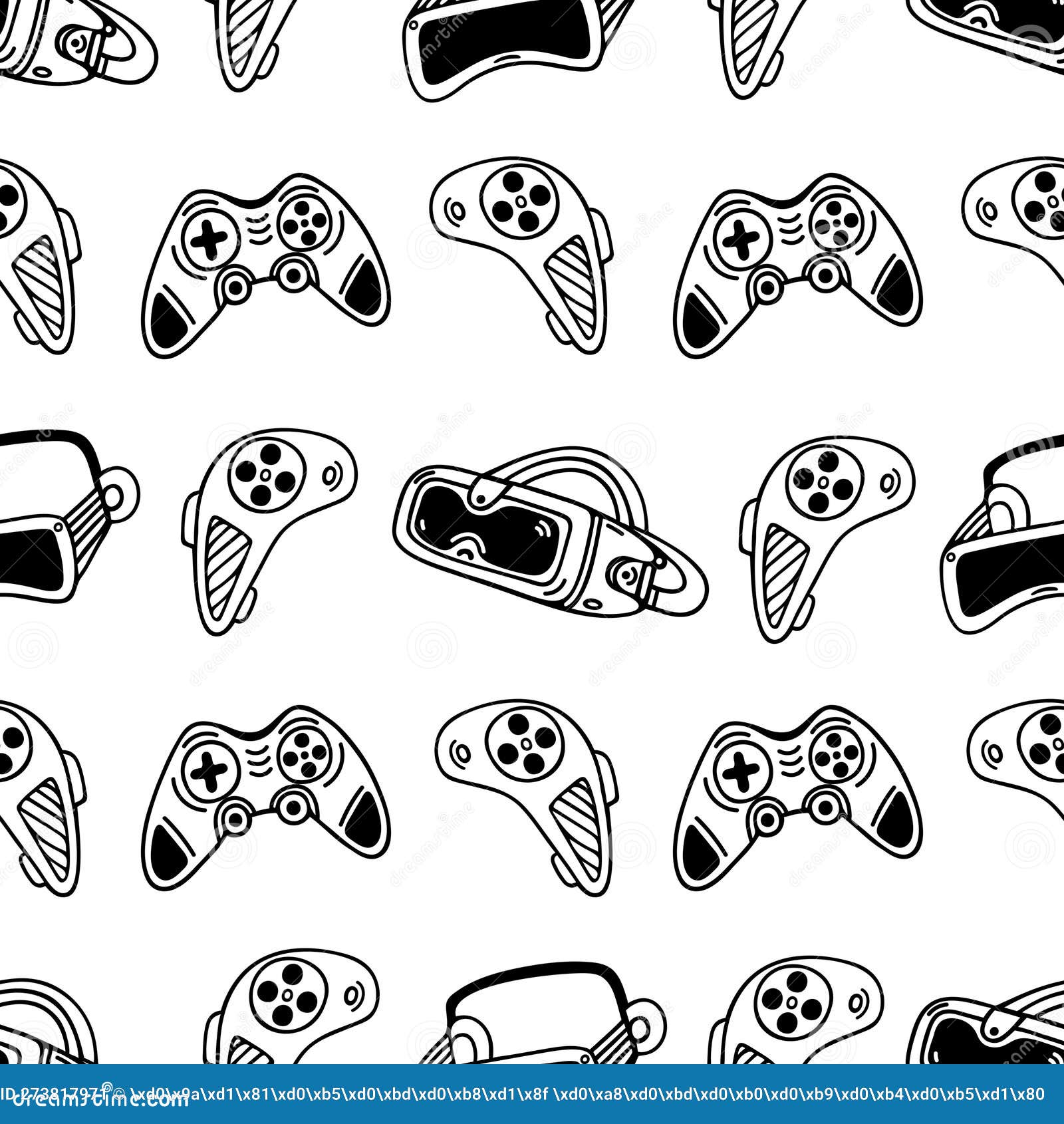 VR Gadgets Seamless Vector Pattern. Glasses of Virtual and Augmented ...