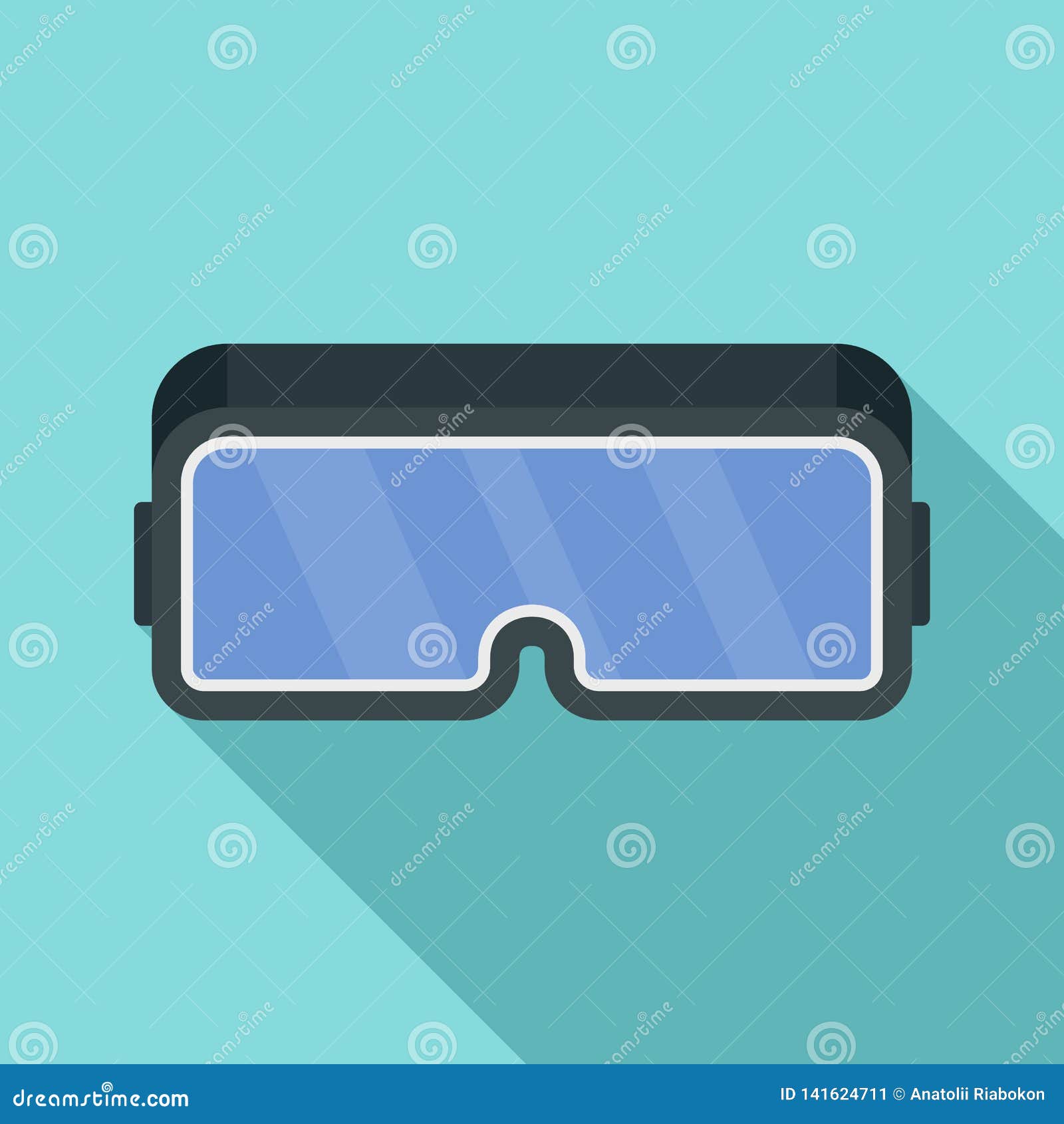 Vr Game Goggles Icon, Flat Style Stock Vector - Illustration of mask ...