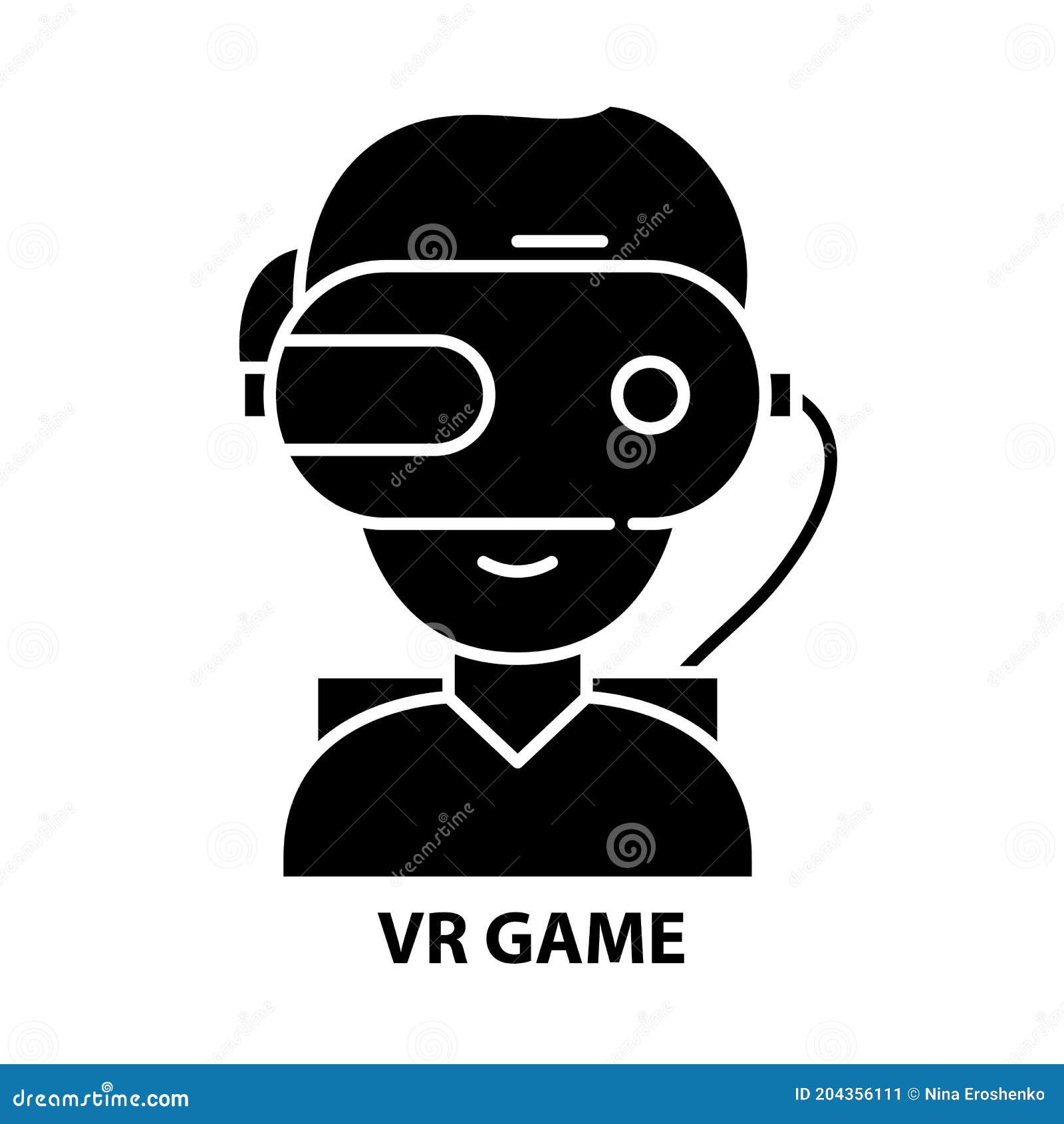 Vr Game Icon, Black Vector Sign with Editable Strokes, Concept ...