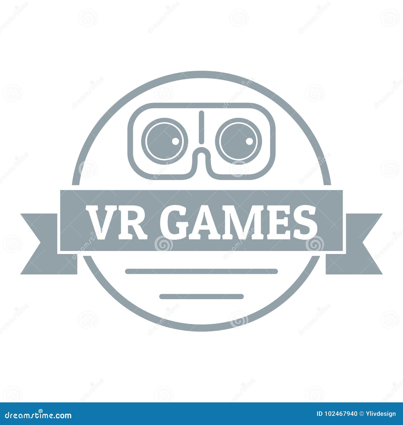 Vr Gamer Logo, Simple Gray Style Stock Vector - Illustration of cyber ...