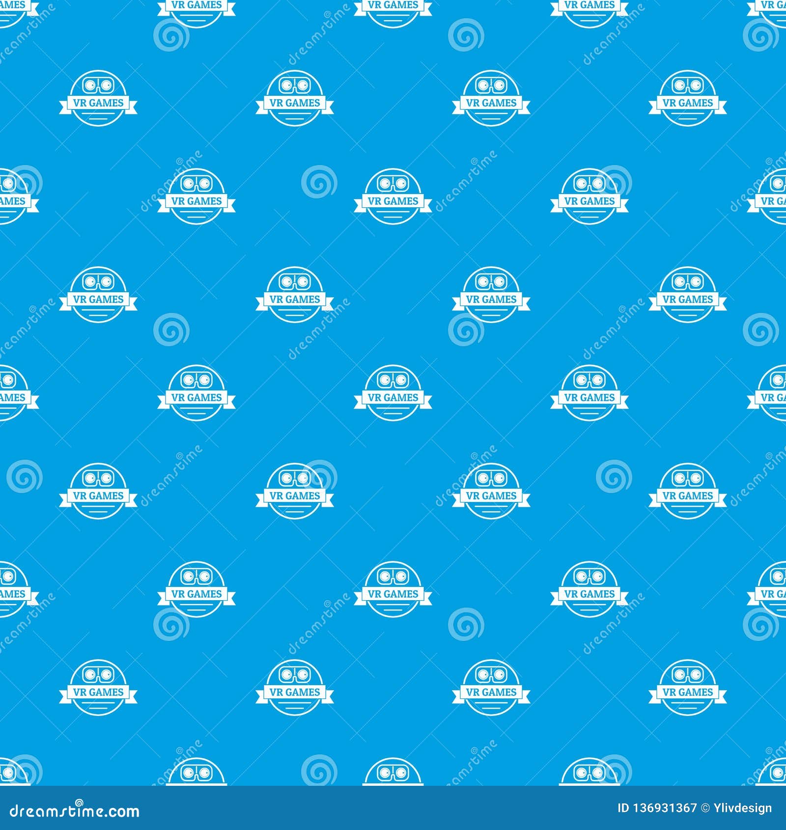 Vr Gamer Pattern Vector Seamless Blue Stock Vector - Illustration of ...