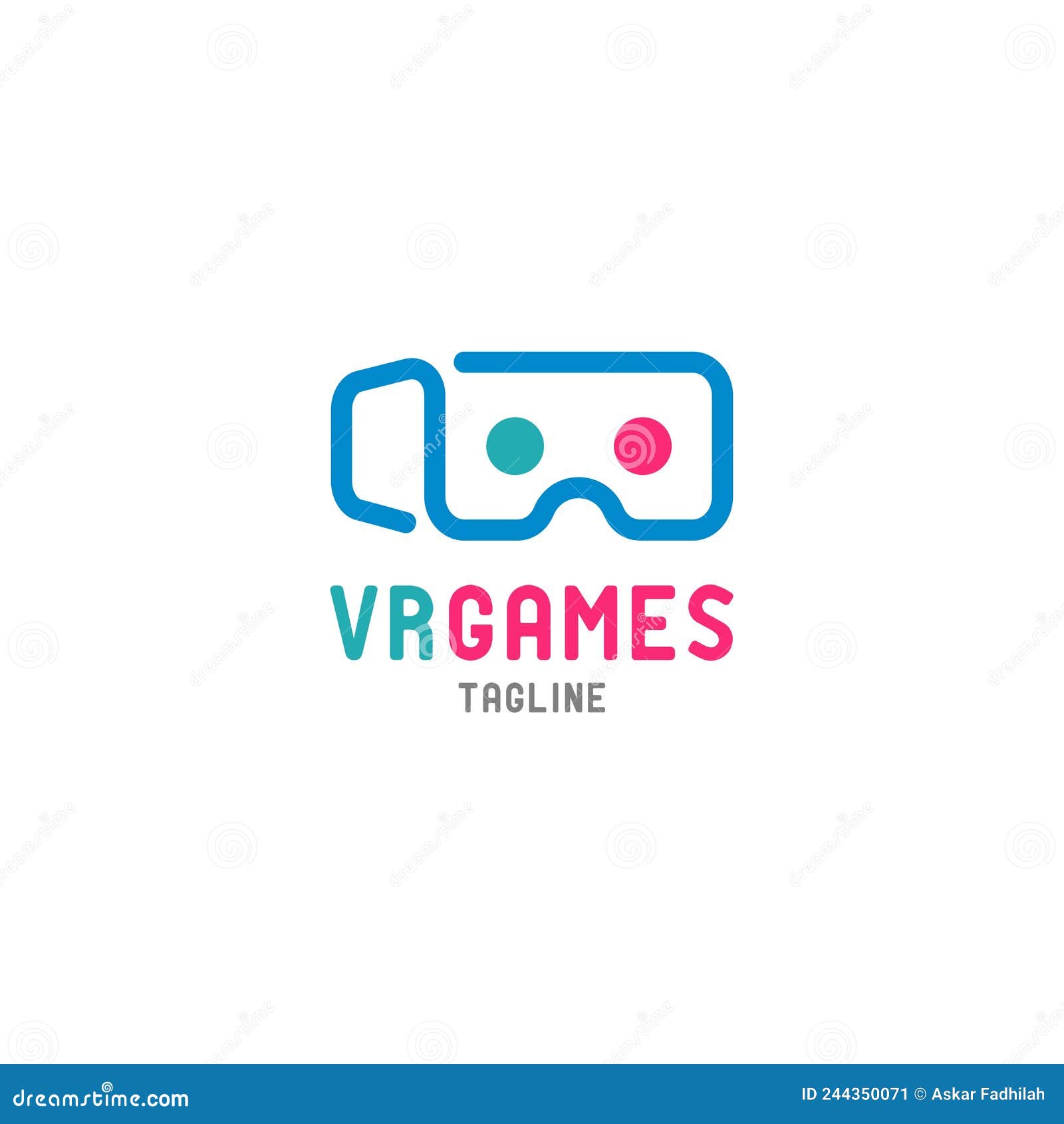 VR Games Logo Template, Monoline VR Logo Design Stock Vector ...