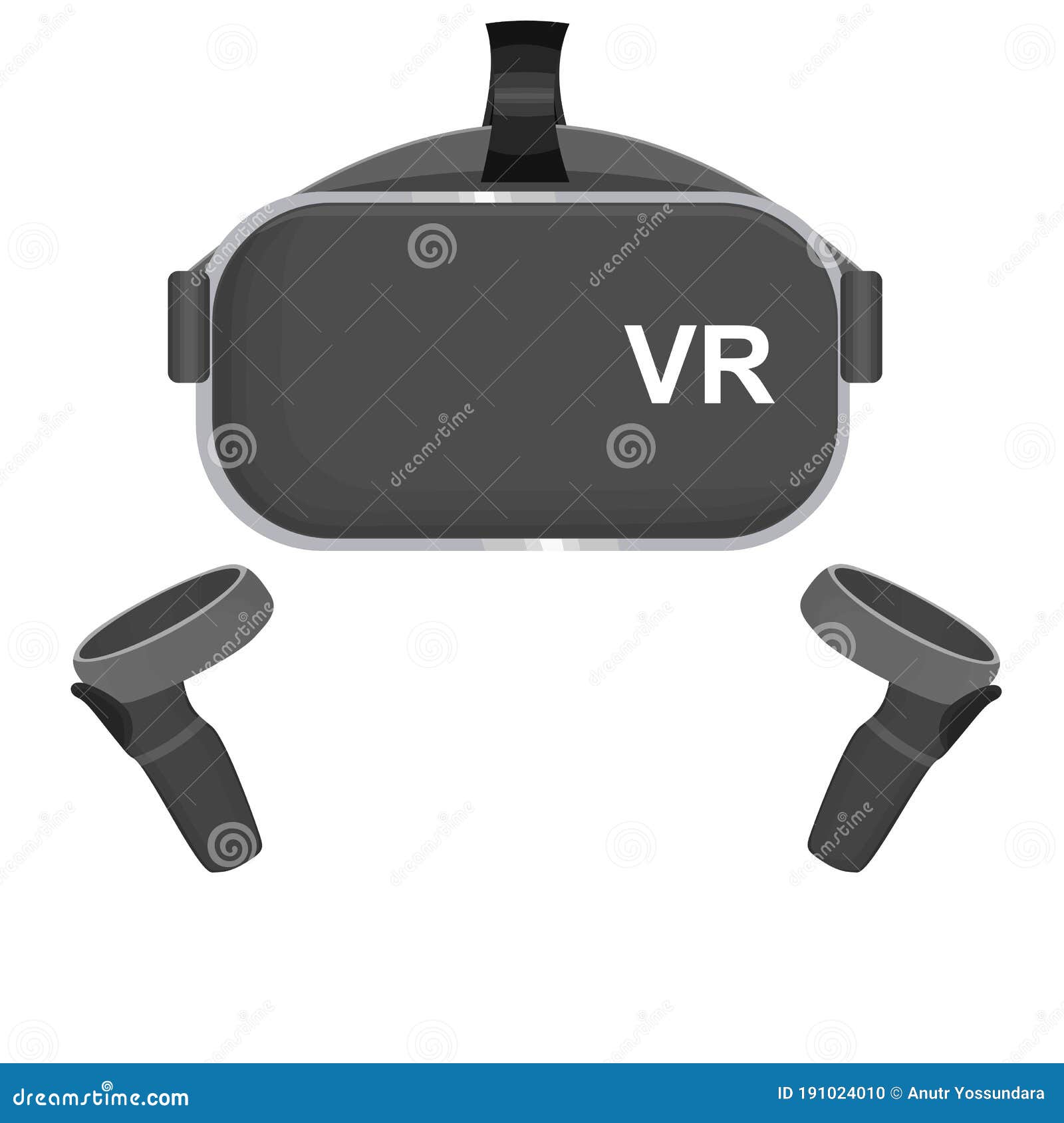 VR Gaming Goggle Headset Vector with Controllers Stock Vector ...
