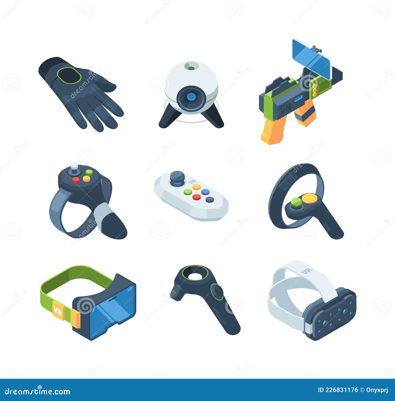 Vr Gaming. Virtual Controllers for Video Gaming Experience Garish ...