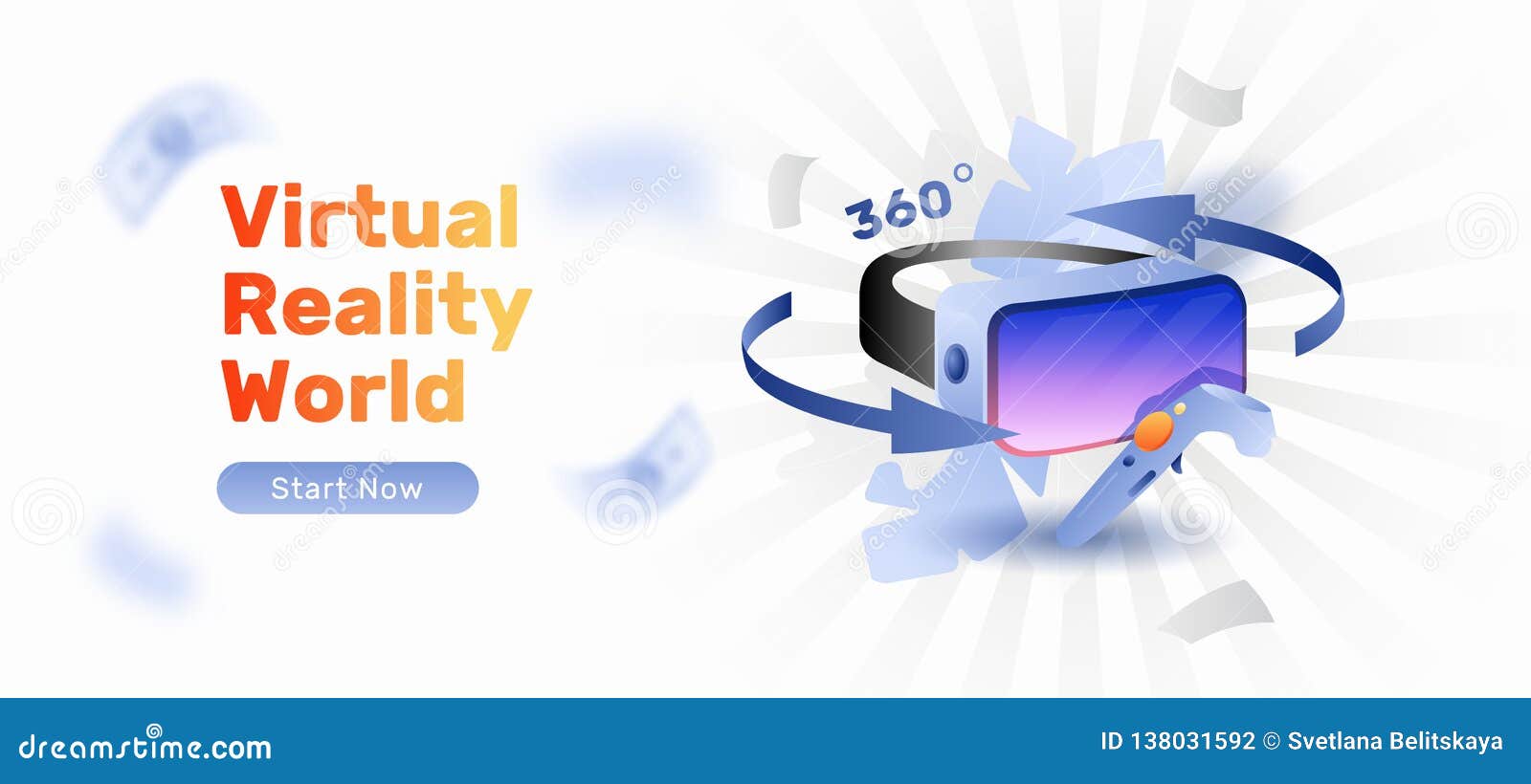 VR Gaming Web Banner stock vector. Illustration of headset - 138031592